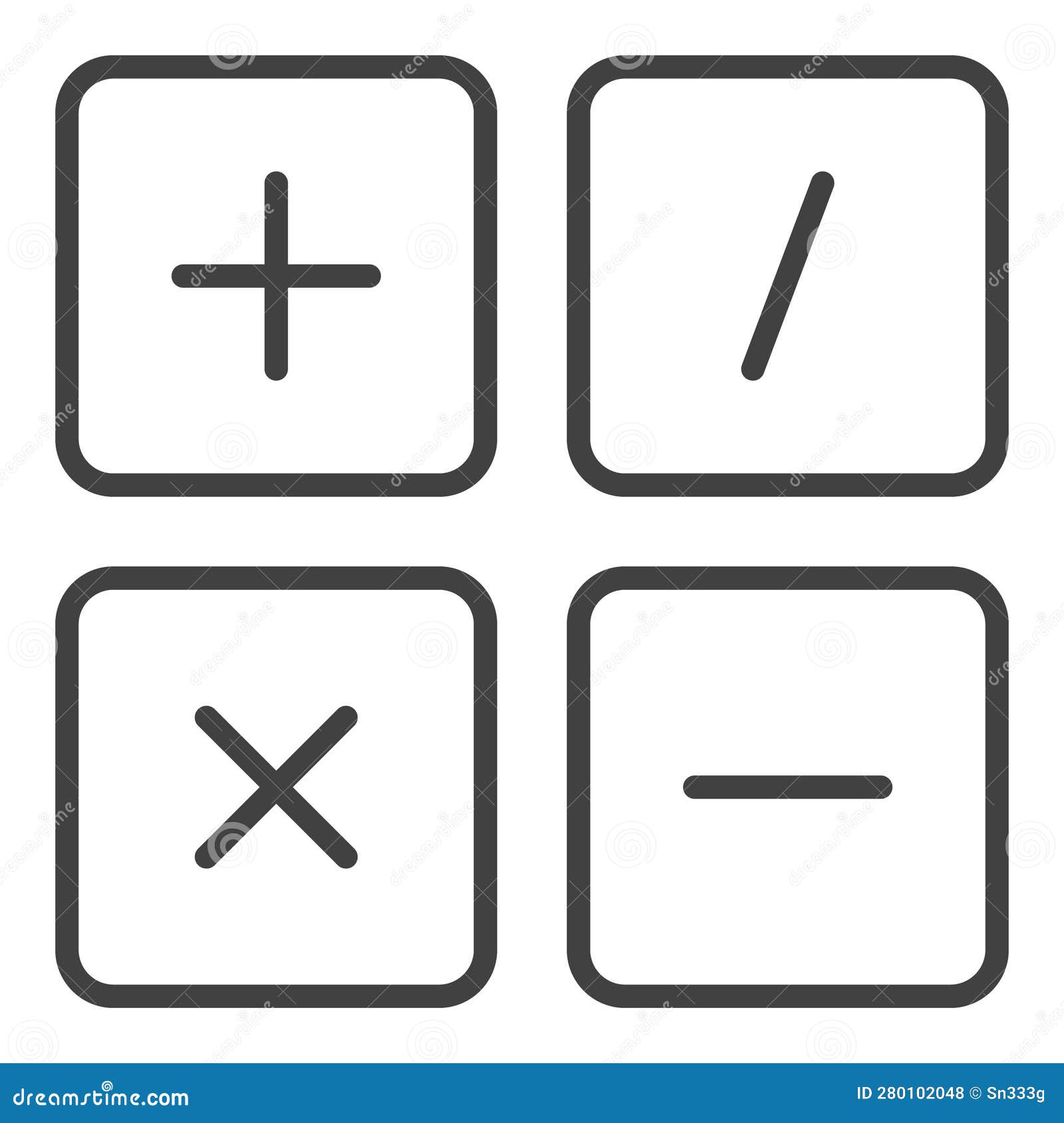 Basic Maths Signs Vector Concept Thin Line Icon or Sign Stock ...