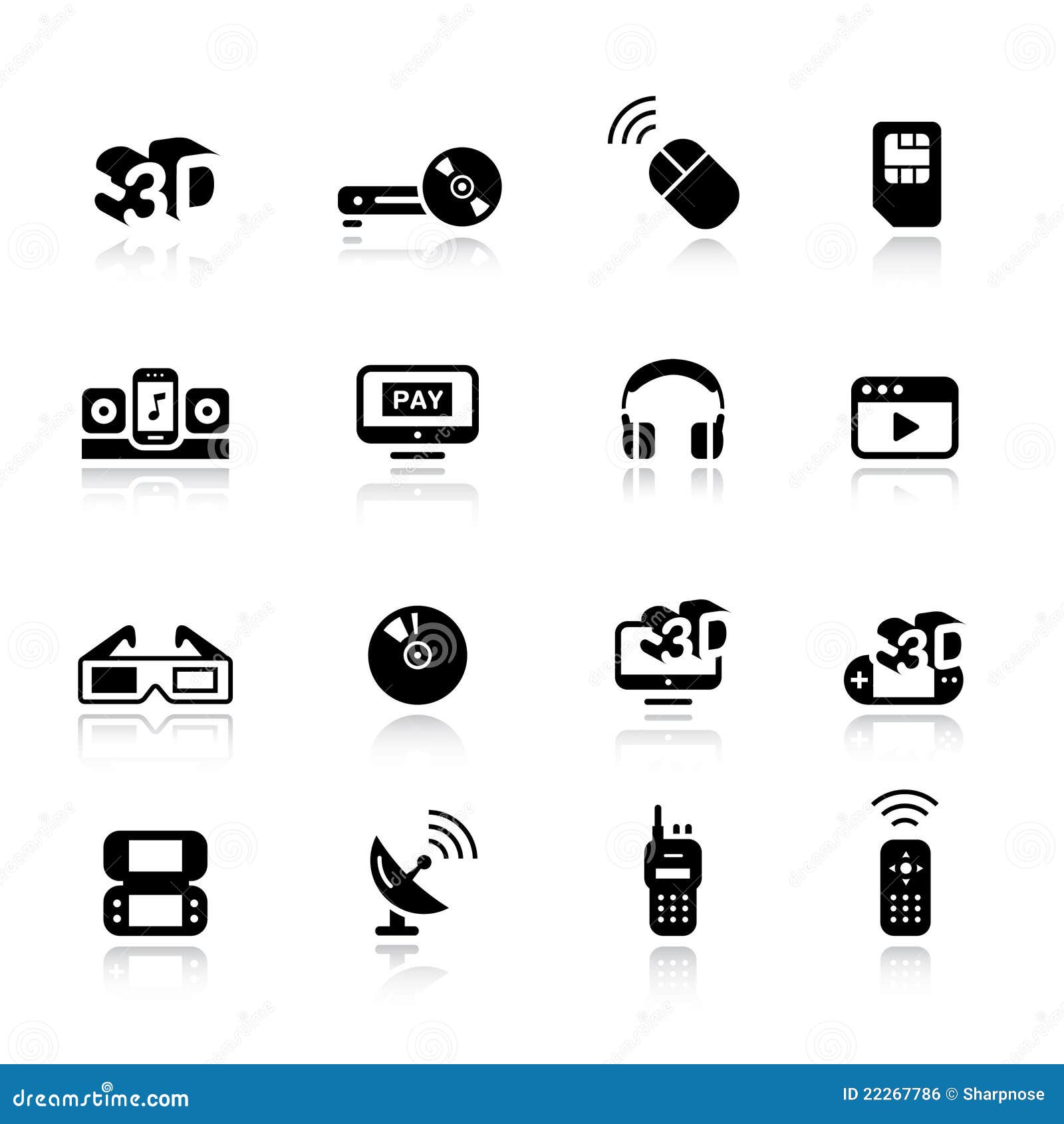 Basic - Media Icons stock vector. Illustration of game - 22267786