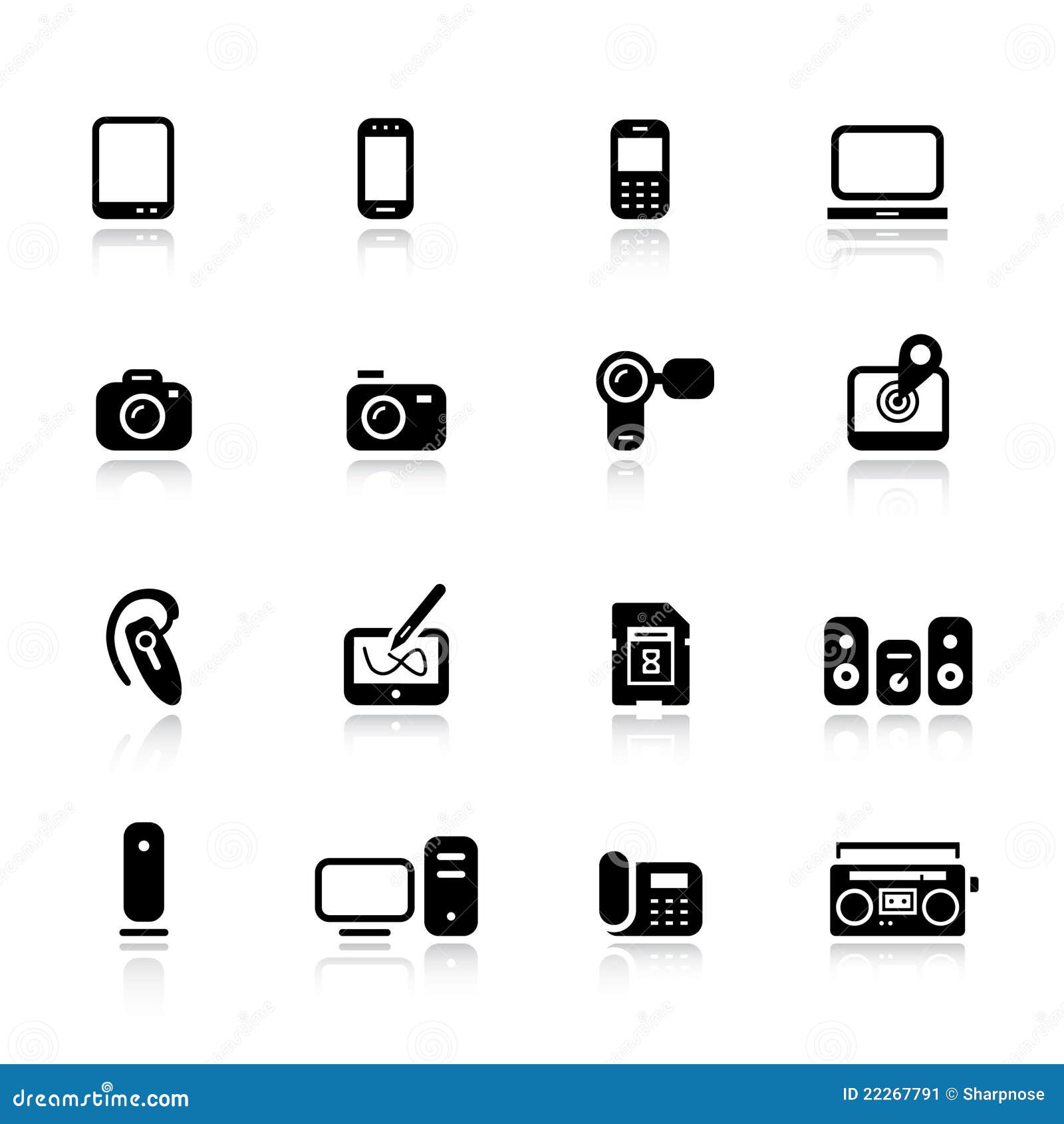 Basic - Media Icons stock vector. Illustration of media - 22267791
