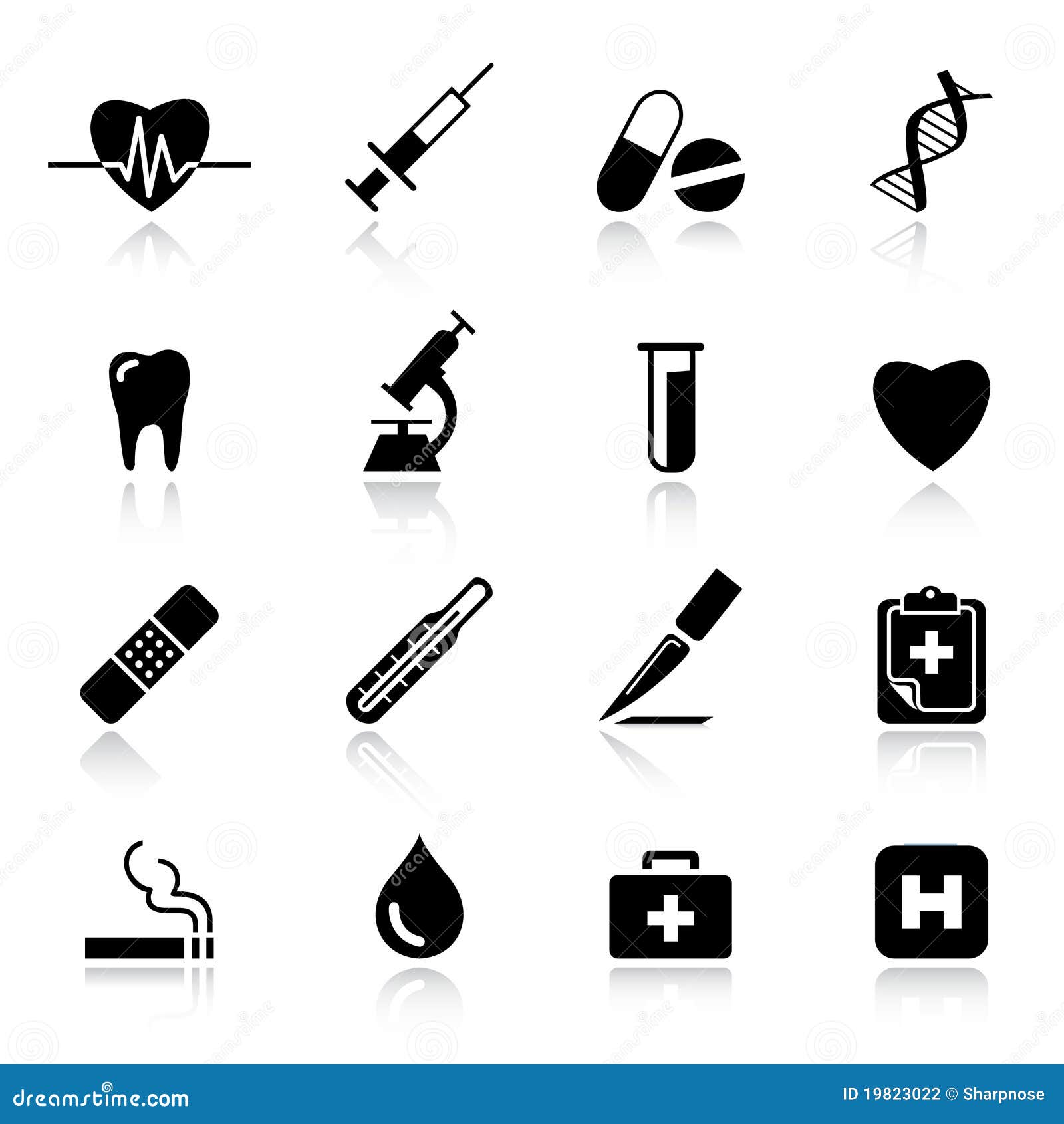 Basic - medical icons stock vector. Illustration of file - 19823022