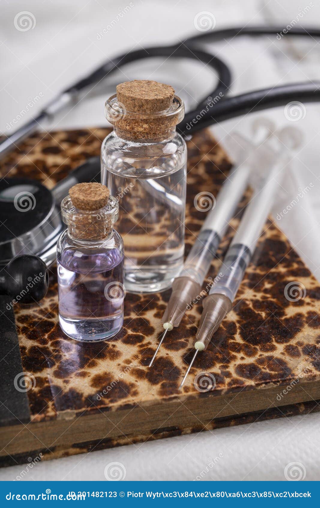 Basic Medical Kit Prepared for Vaccinations. Protective Clothing and ...