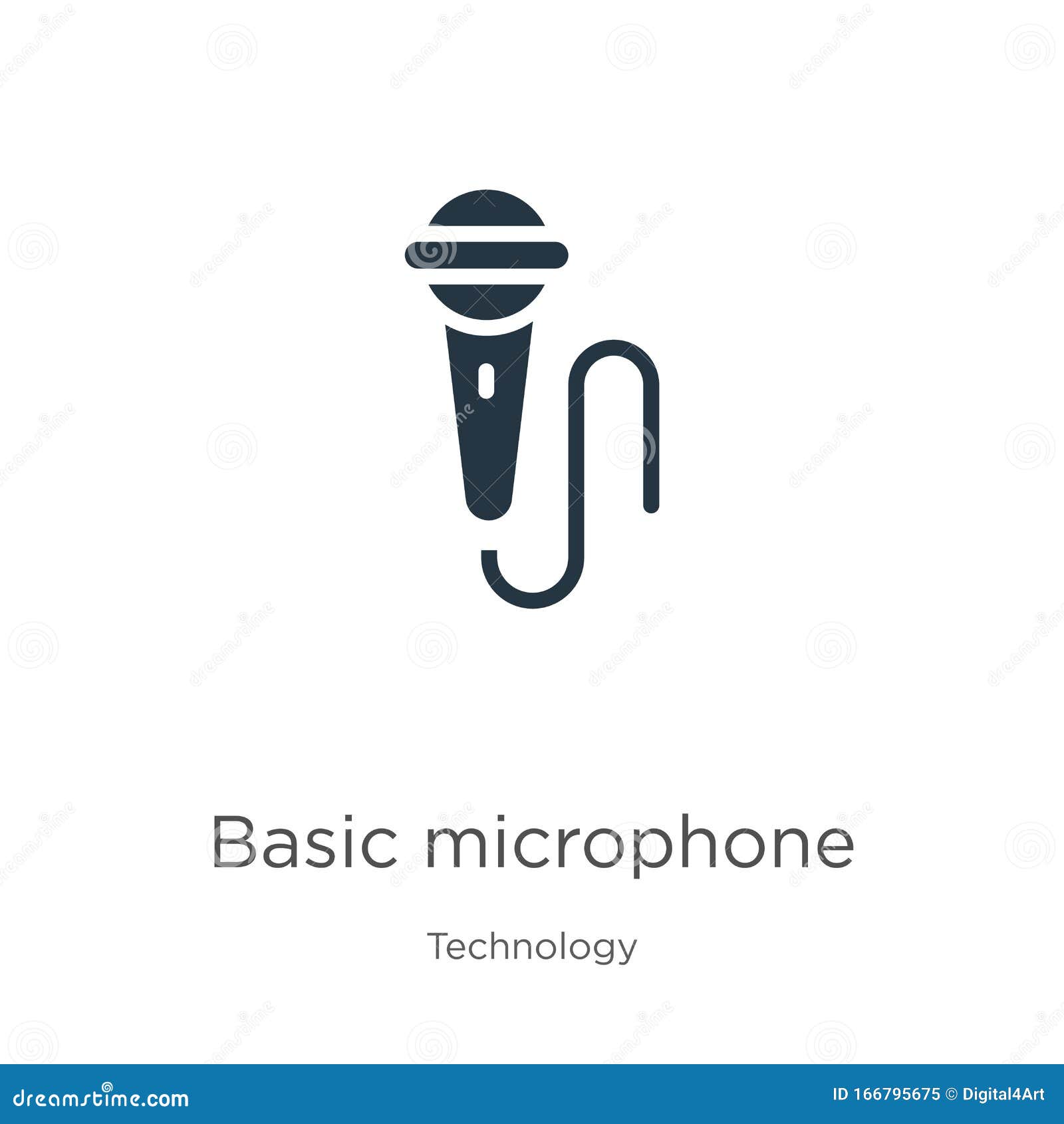 Basic Microphone Icon Vector. Trendy Flat Basic Microphone Icon from ...