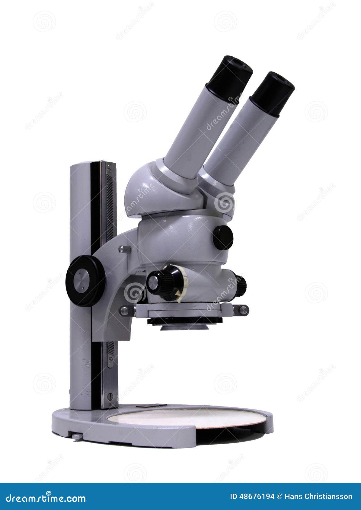 Basic Microscope, Retro Style, Front Side View Stock Photo - Image of ...