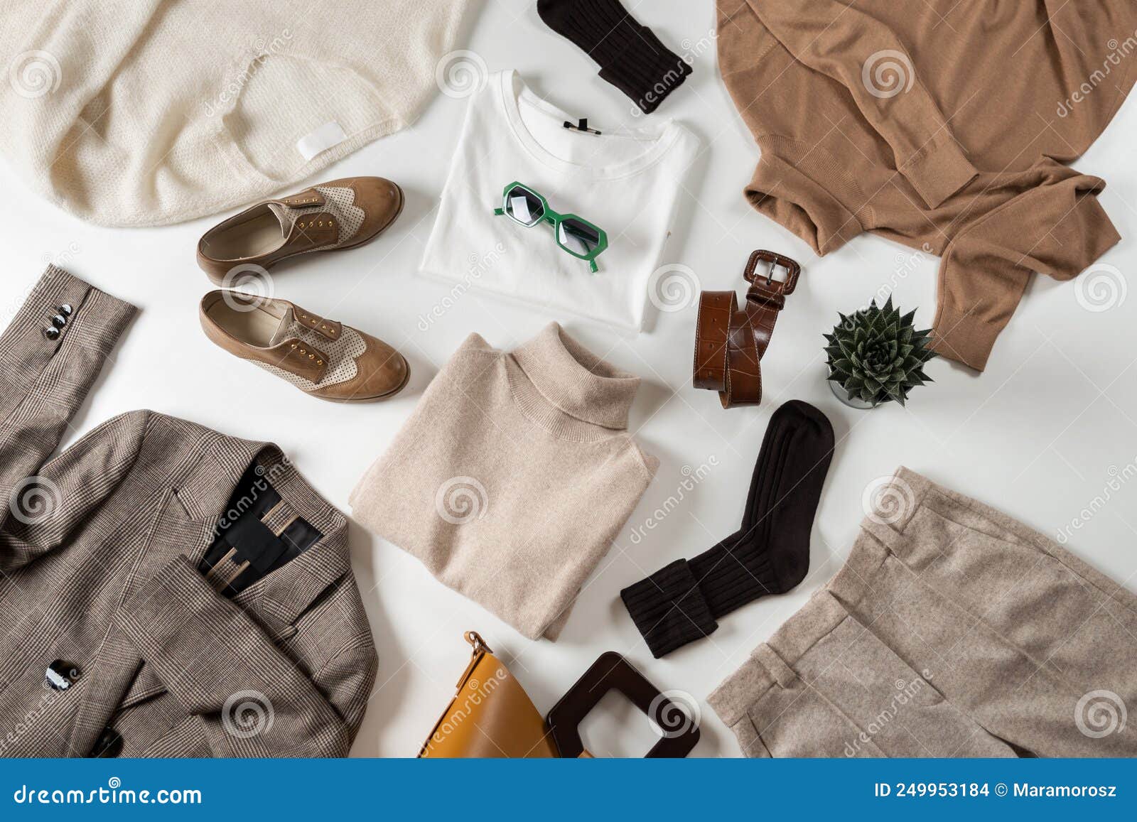 Basic Minimalist Wardrobe. Flat Lay Stock Photo - Image of closet ...