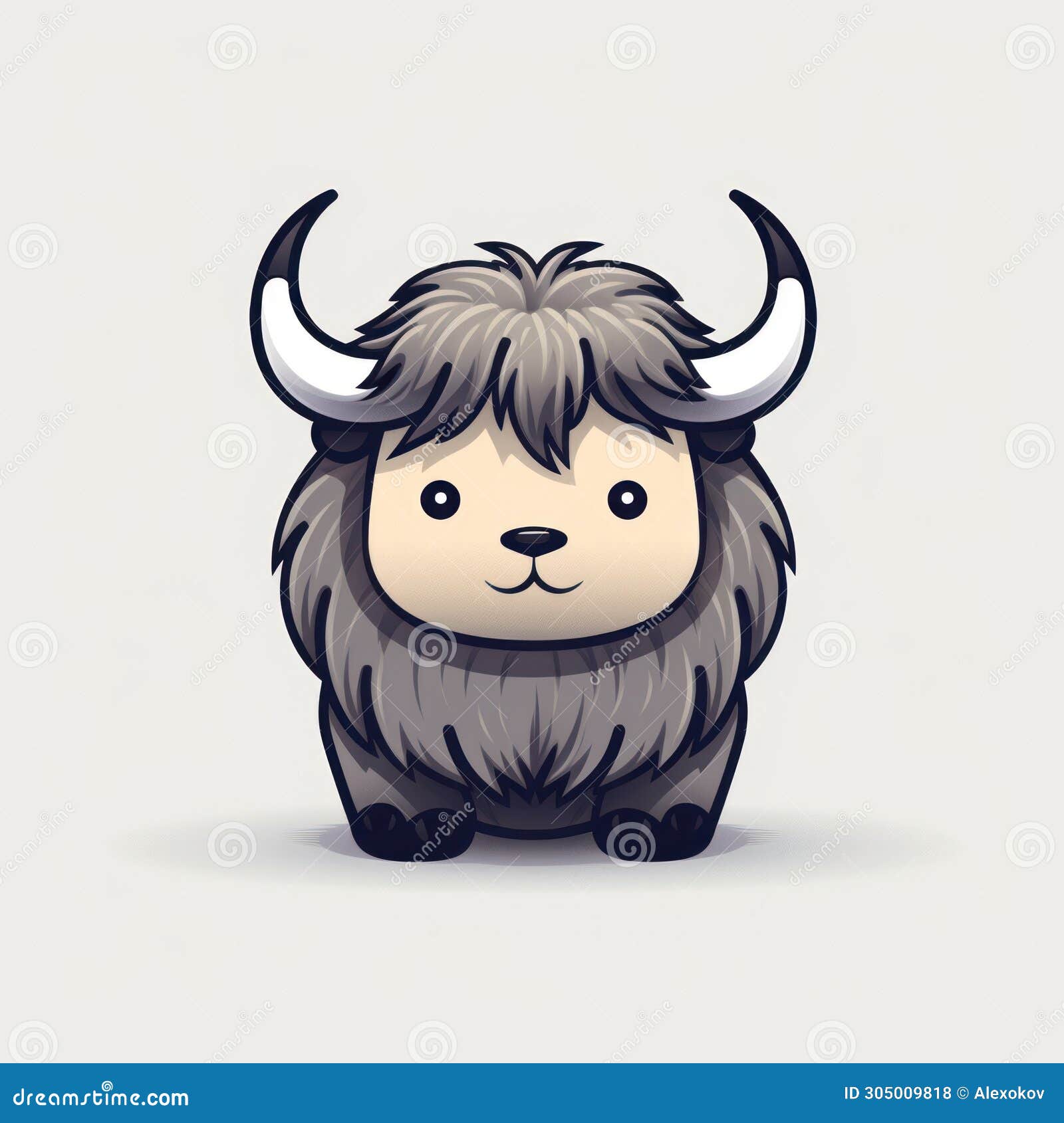 Basic Minimalist Yak Isolated on White Background AI Generated Stock ...