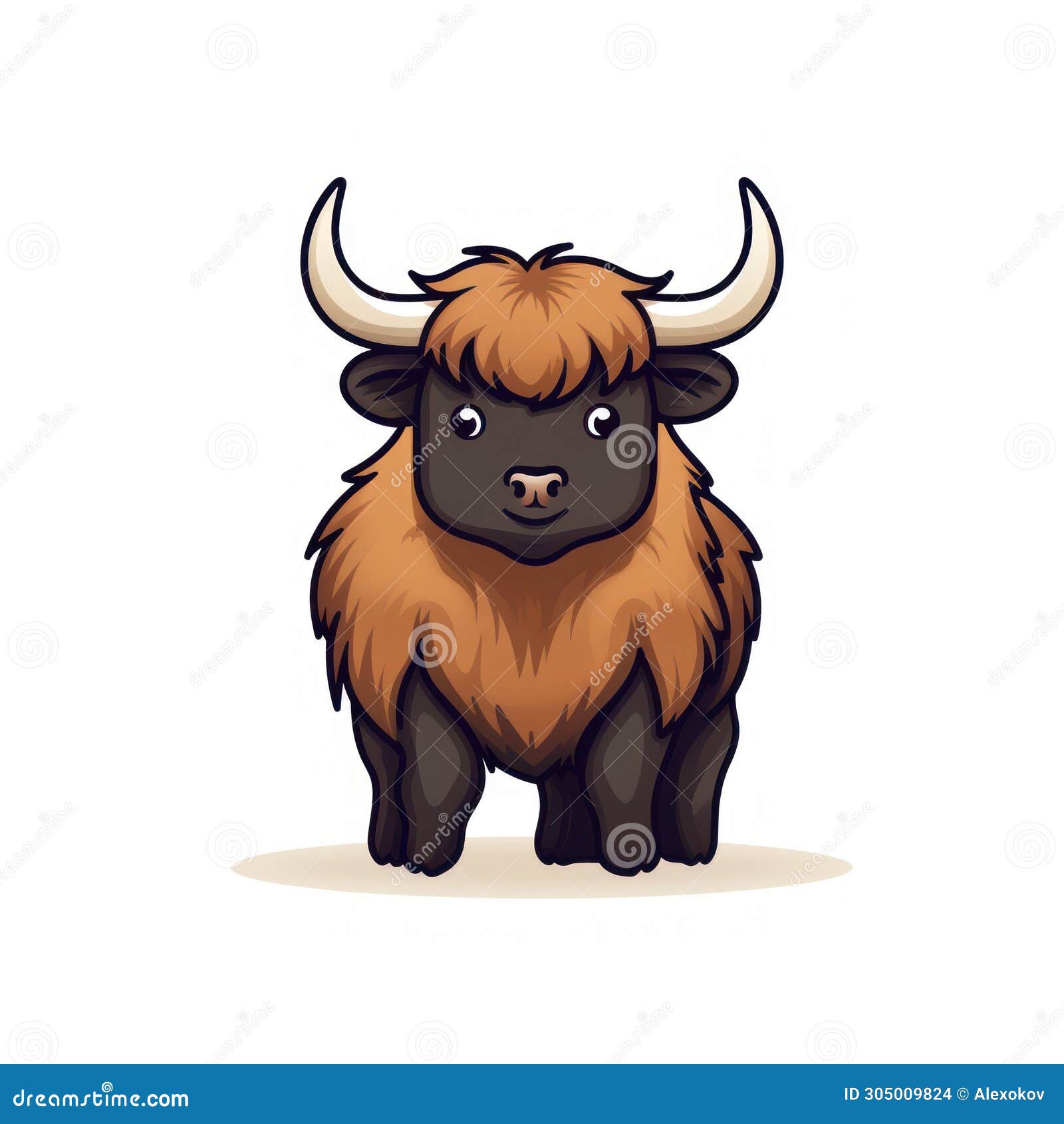 Basic Minimalist Yak Isolated on White Background AI Generated Stock ...
