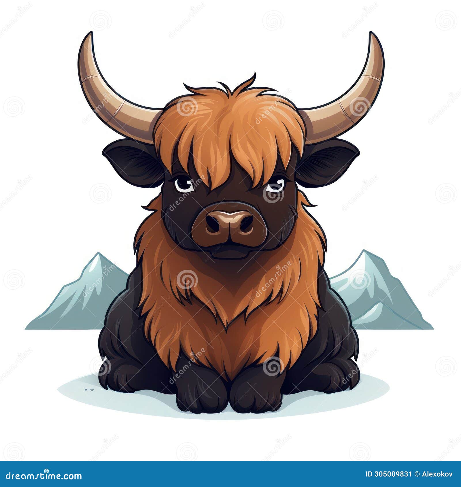 Basic Minimalist Yak Isolated on White Background AI Generated Stock ...