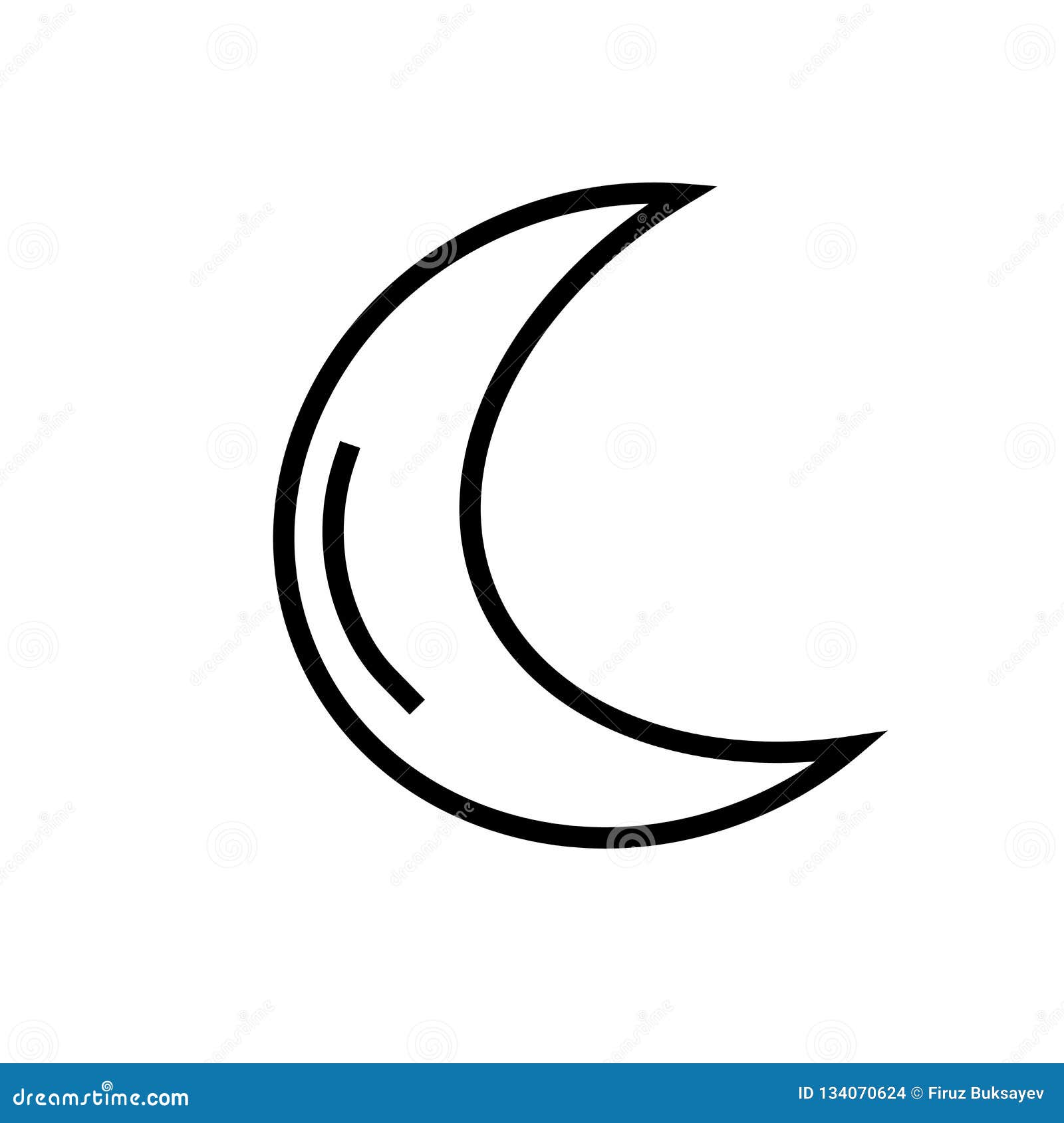 Basic Moon Icon Vector Sign and Symbol Isolated on White Background ...