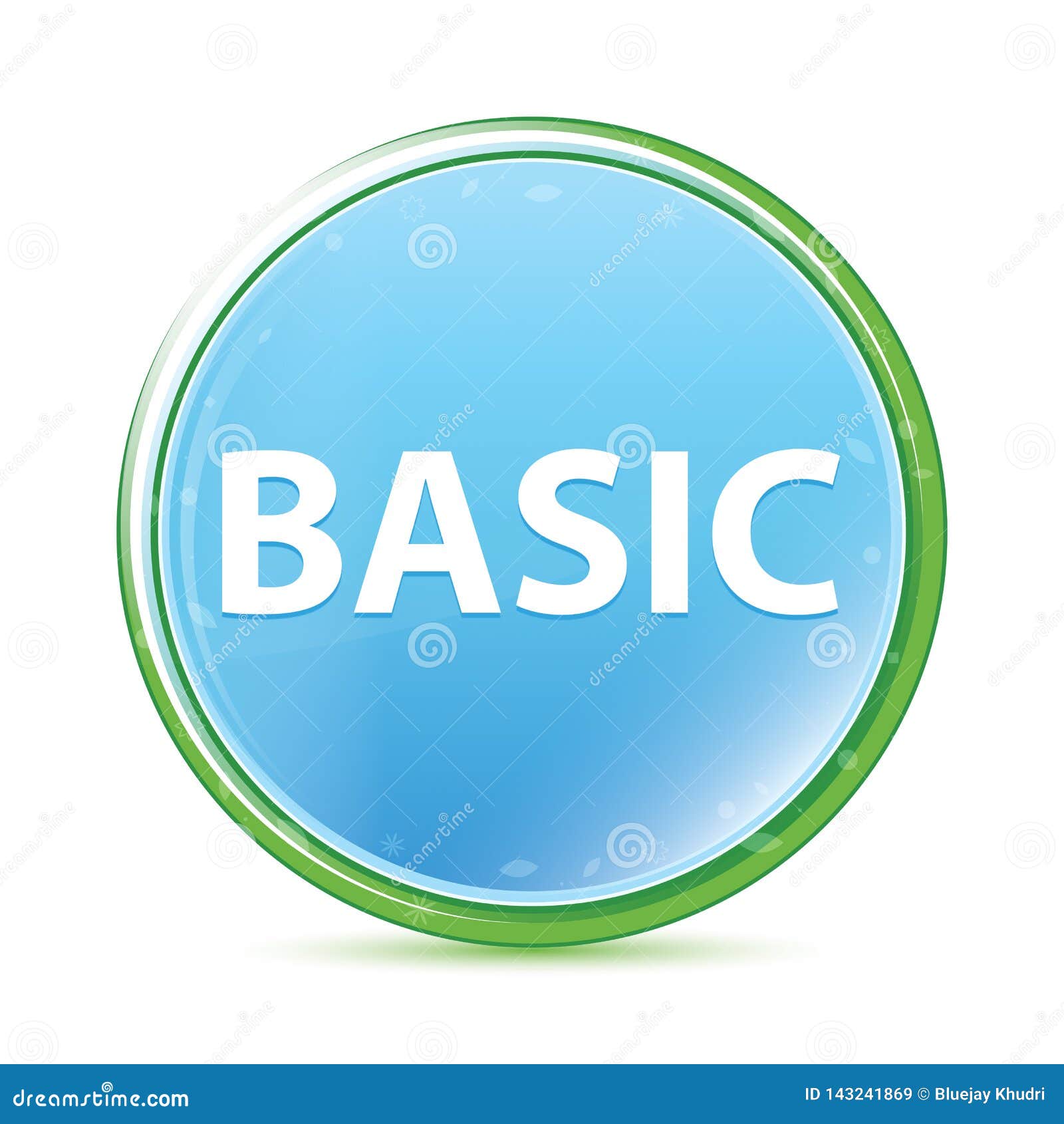 Basic Natural Aqua Cyan Blue Round Button Stock Illustration ...
