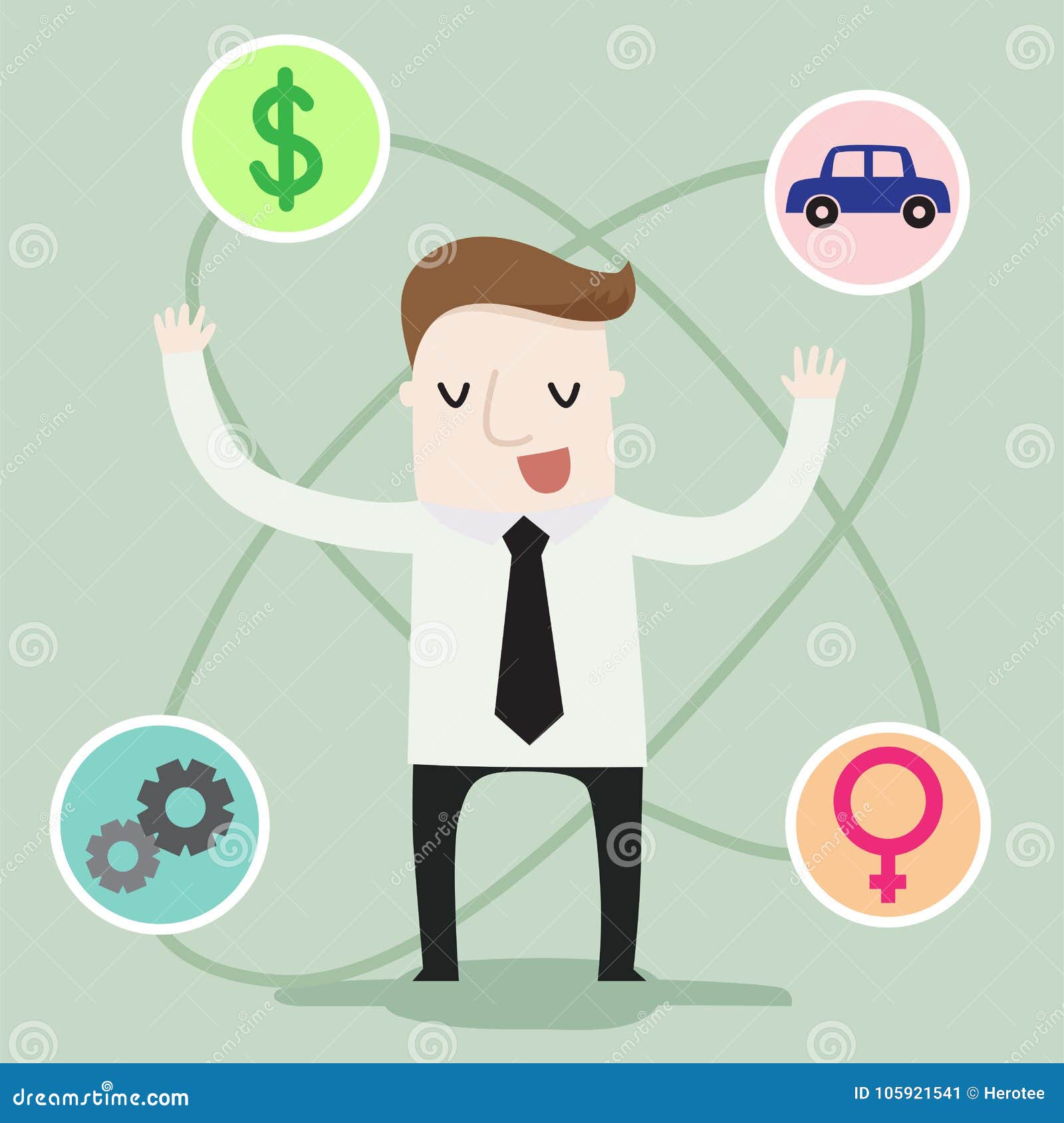 Basic Needs Vector Illustration. Flat Tiny Maslows Hierarchy Person ...