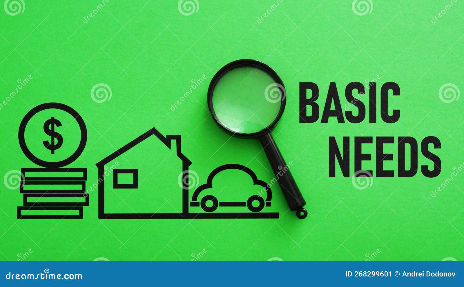 Basic Needs are Shown Using the Text Stock Image - Image of economic ...
