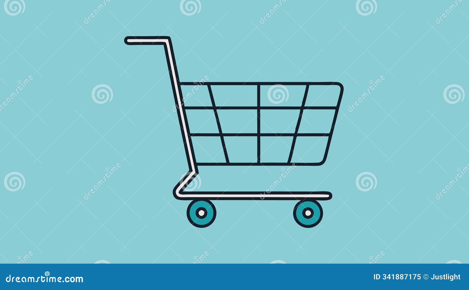 Basic Outline a Simple Outlinestyle Drawing of a Shopping Cart ...