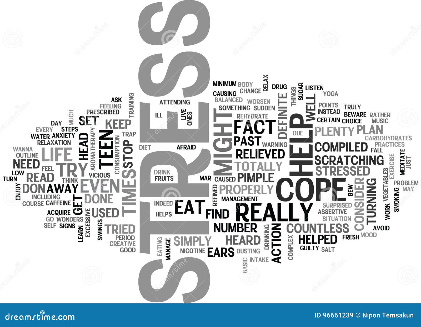 A Basic Outline To Cope with Stress Word Cloud Stock Illustration ...