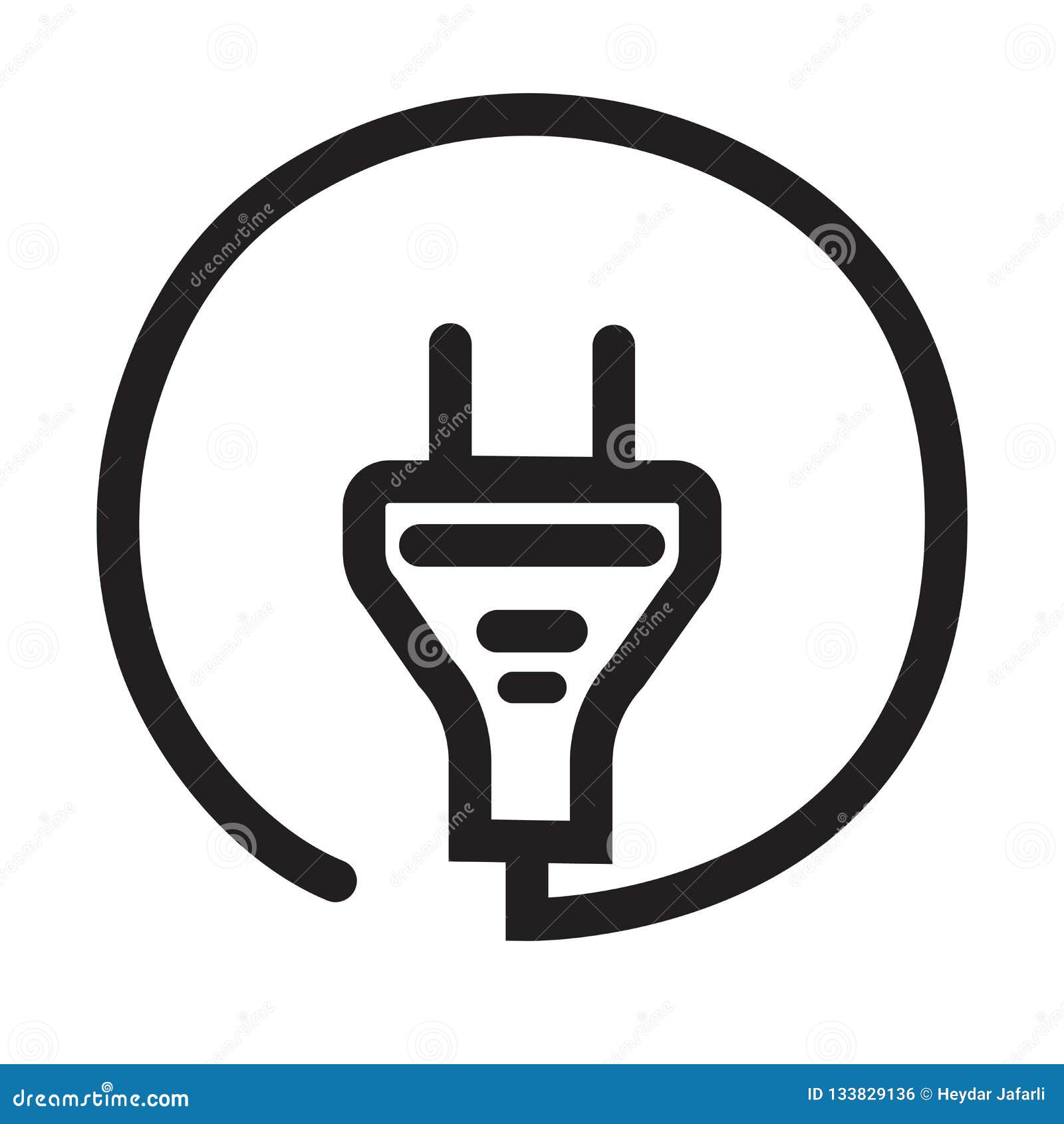 Basic Plug Icon Vector Sign and Symbol Isolated on White Background ...
