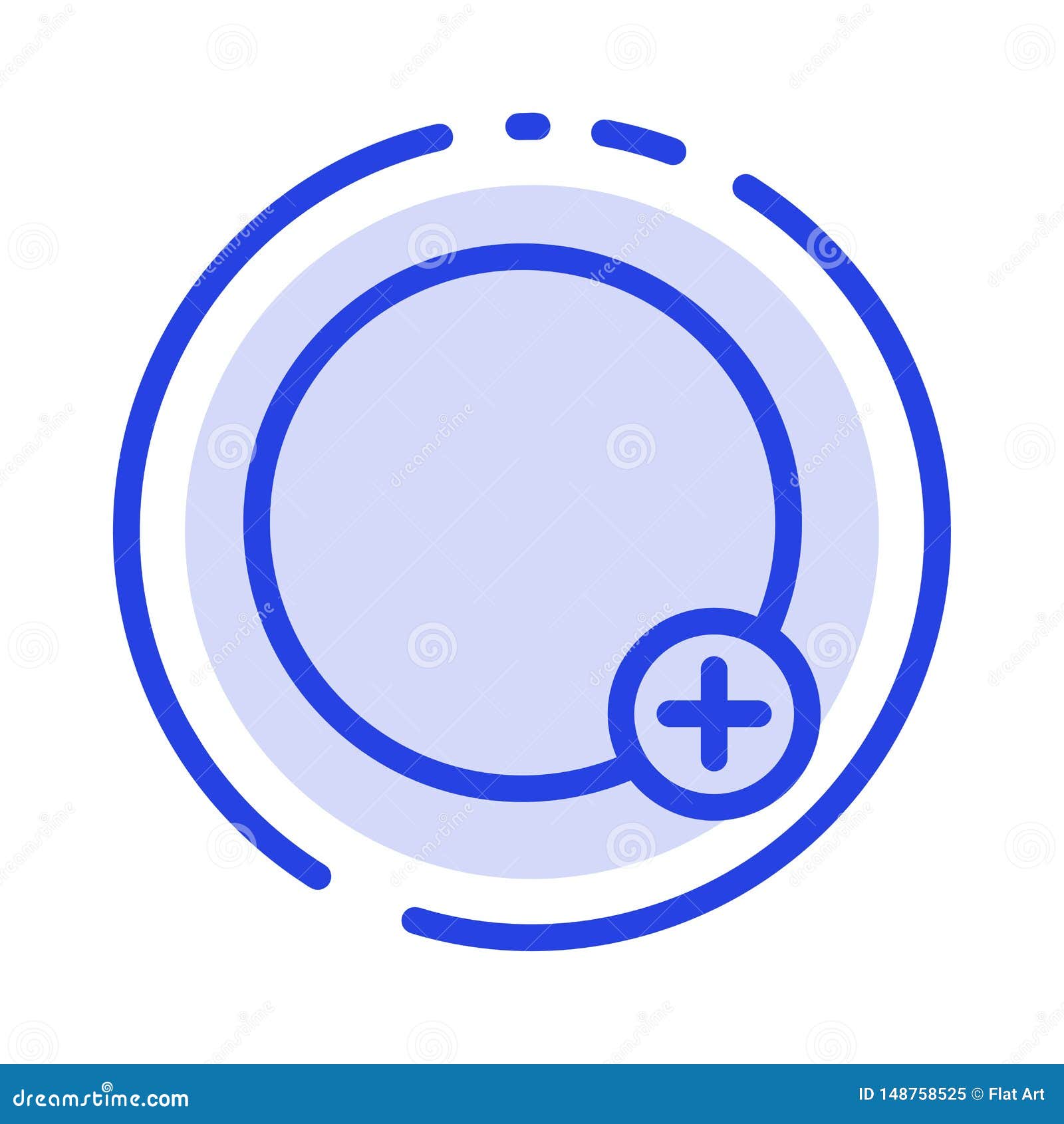 Basic, Plus, Sign, Ui Blue Dotted Line Line Icon Stock Vector ...