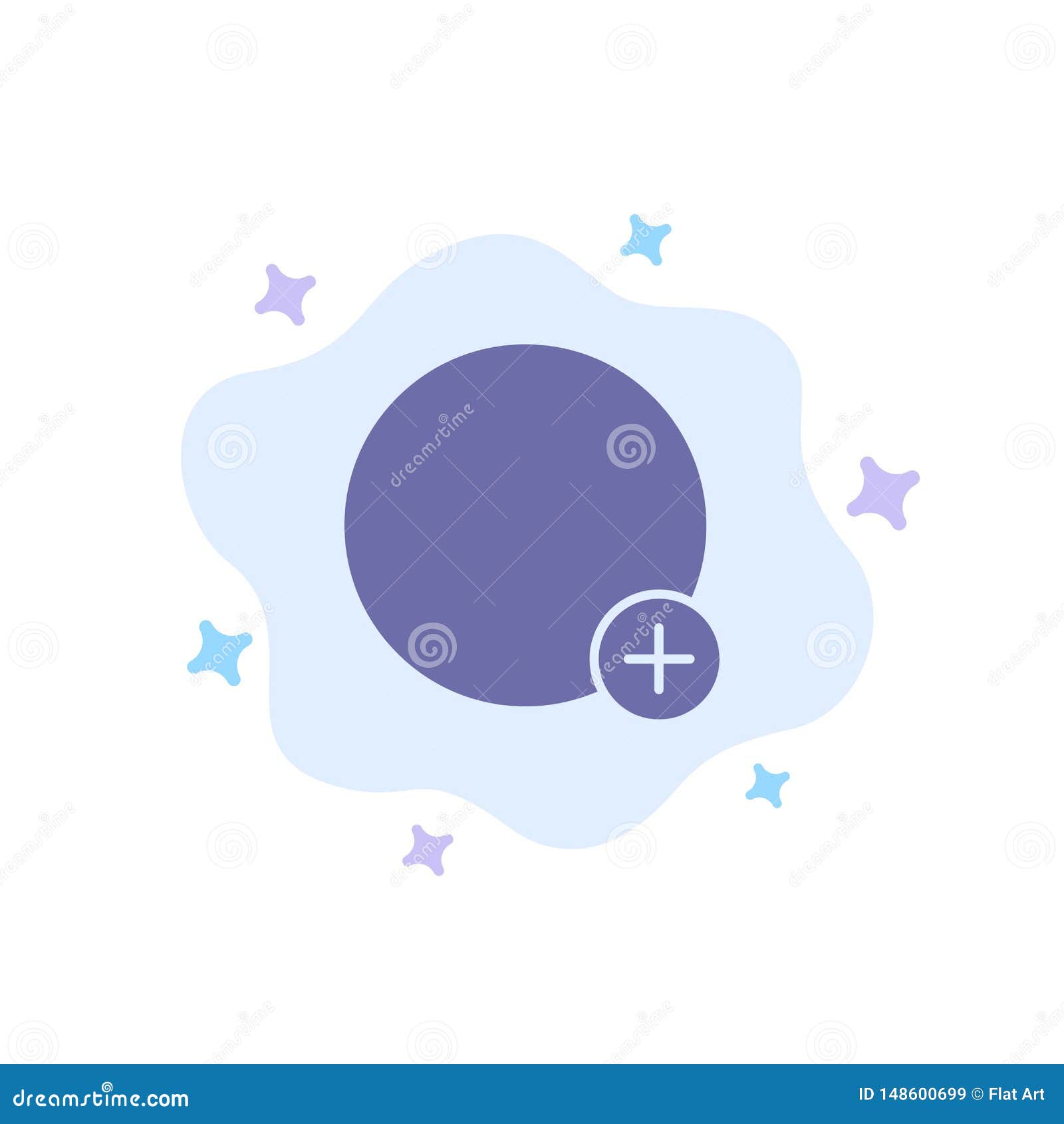 Basic, Plus, Sign, Ui Blue Icon on Abstract Cloud Background Stock ...