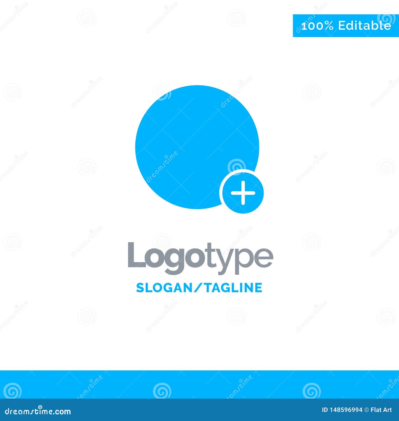 Basic, Plus, Sign, Ui Blue Solid Logo Template. Place for Tagline Stock ...