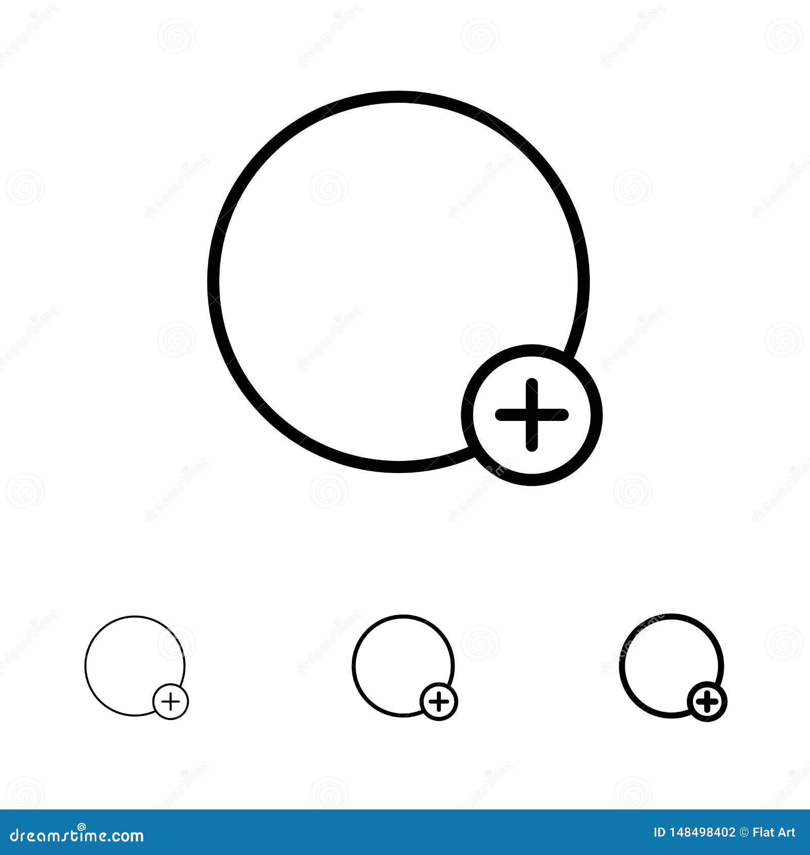 Basic, Plus, Sign, Ui Bold and Thin Black Line Icon Set Stock Vector ...