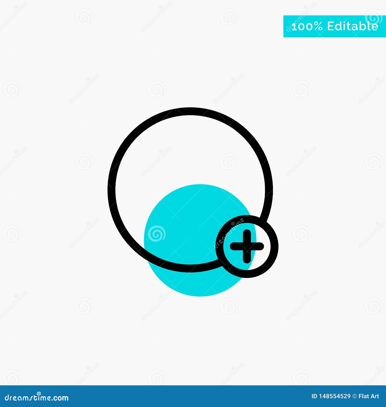 Basic, Plus, Sign, Ui Turquoise Highlight Circle Point Vector Icon ...