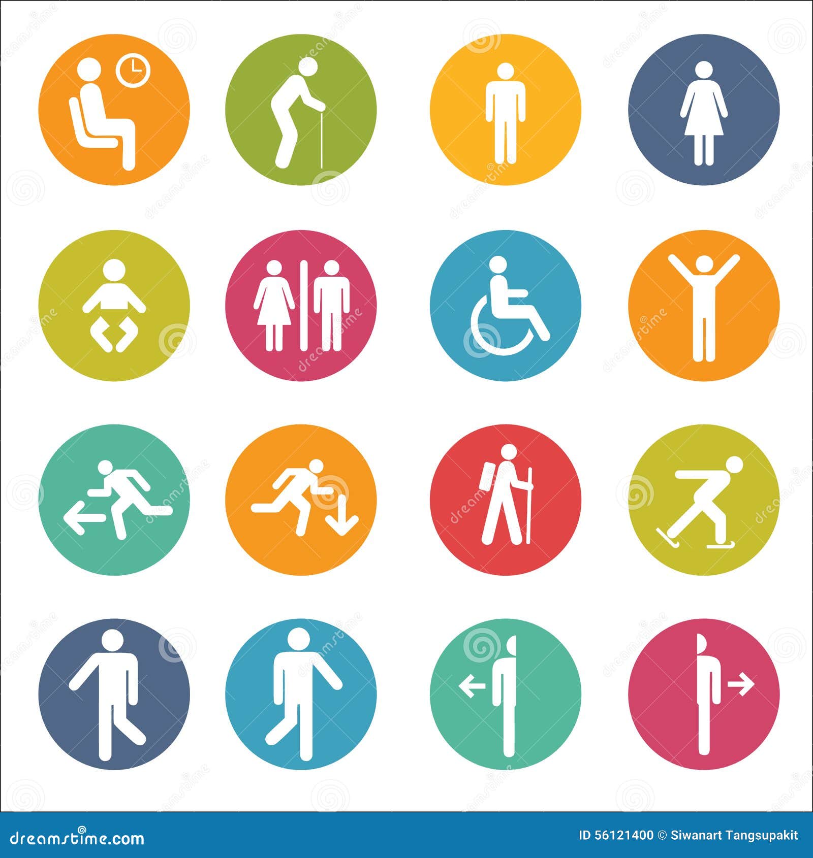 Basic Posture People Sitting Standing Icon Sign Symbol Pictogram Stock ...