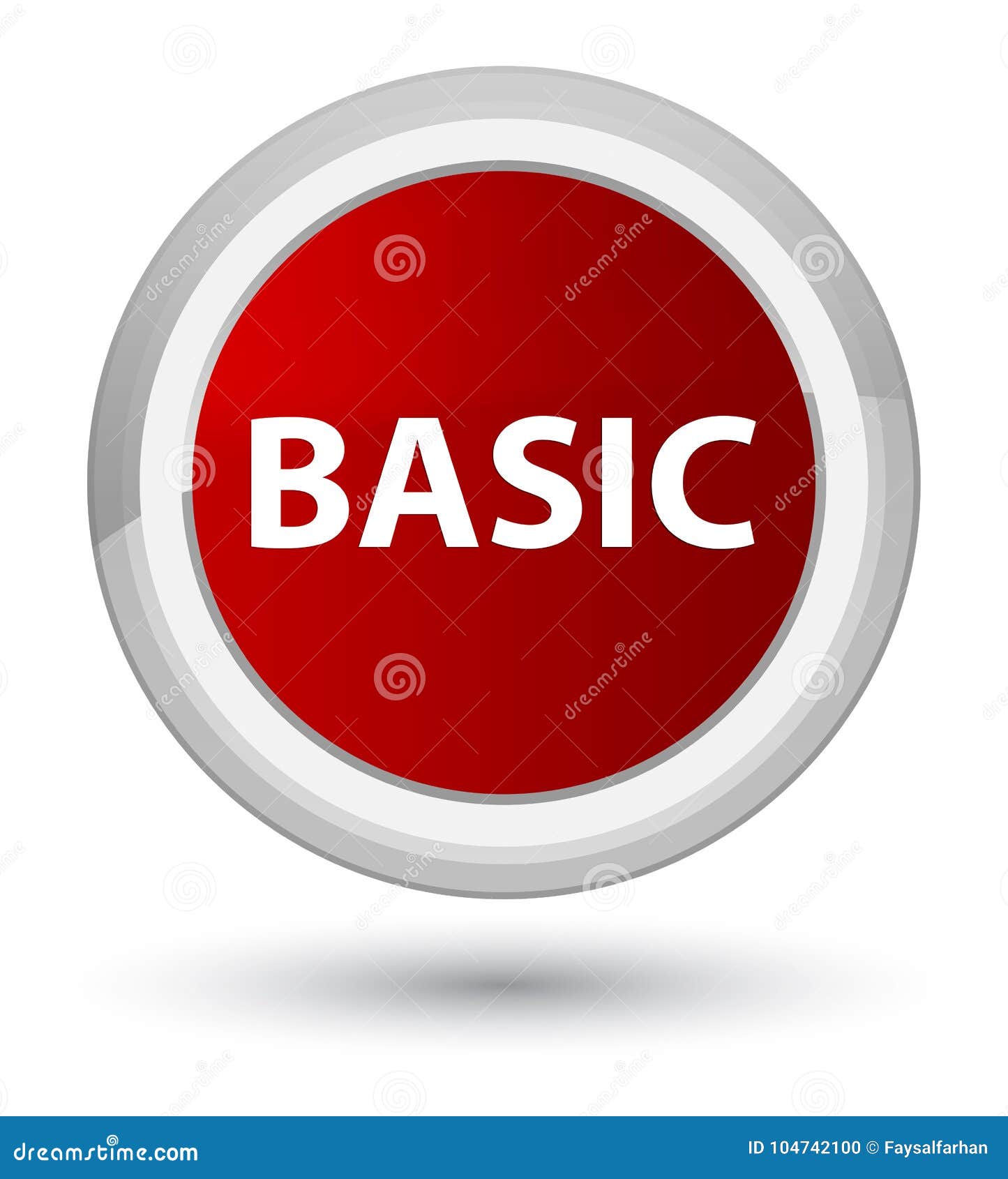 Basic Prime Red Round Button Stock Illustration - Illustration of basic ...