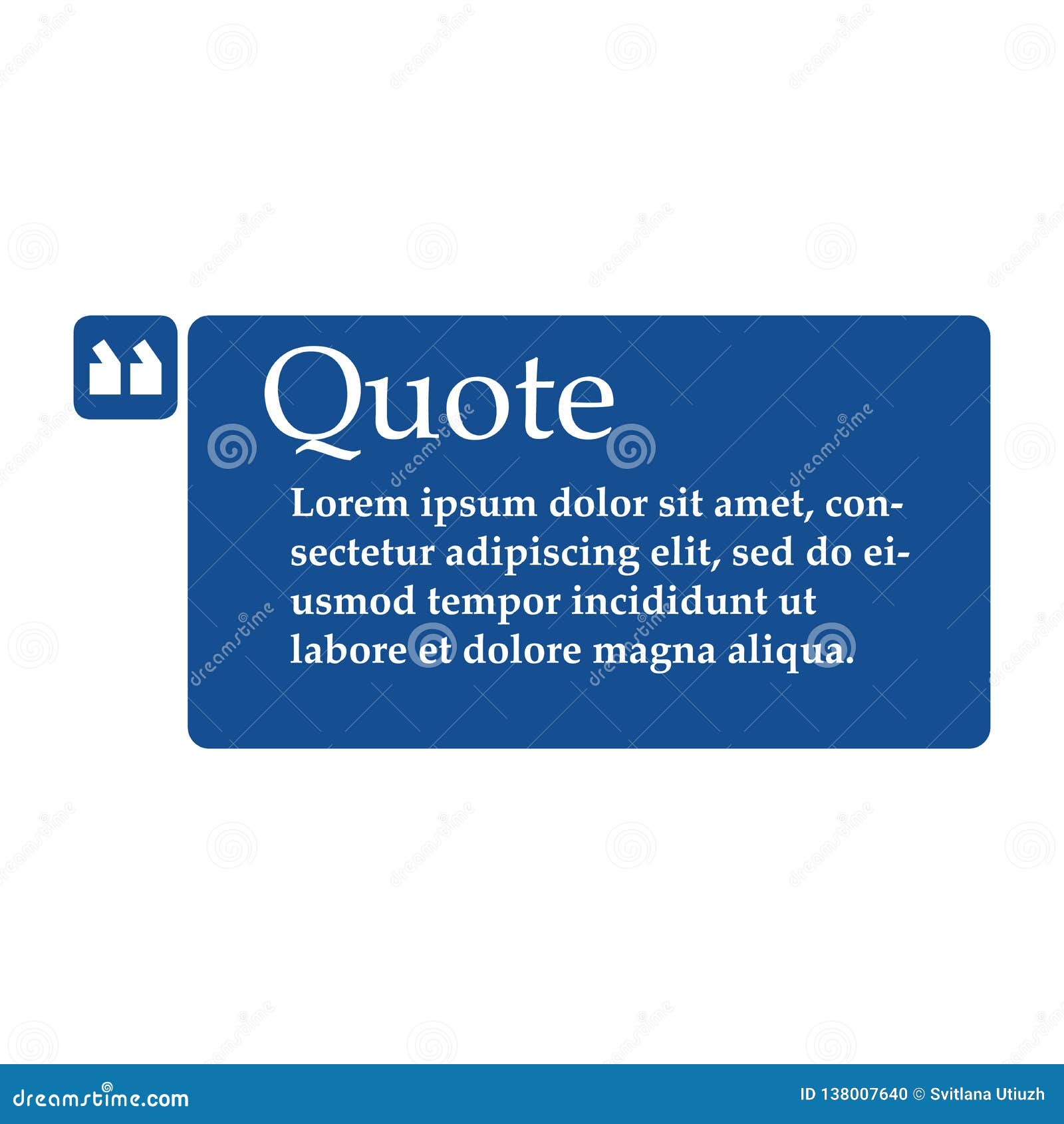 Basic Quote Mark and Rounded Square for Quotation, Vector Illustration ...