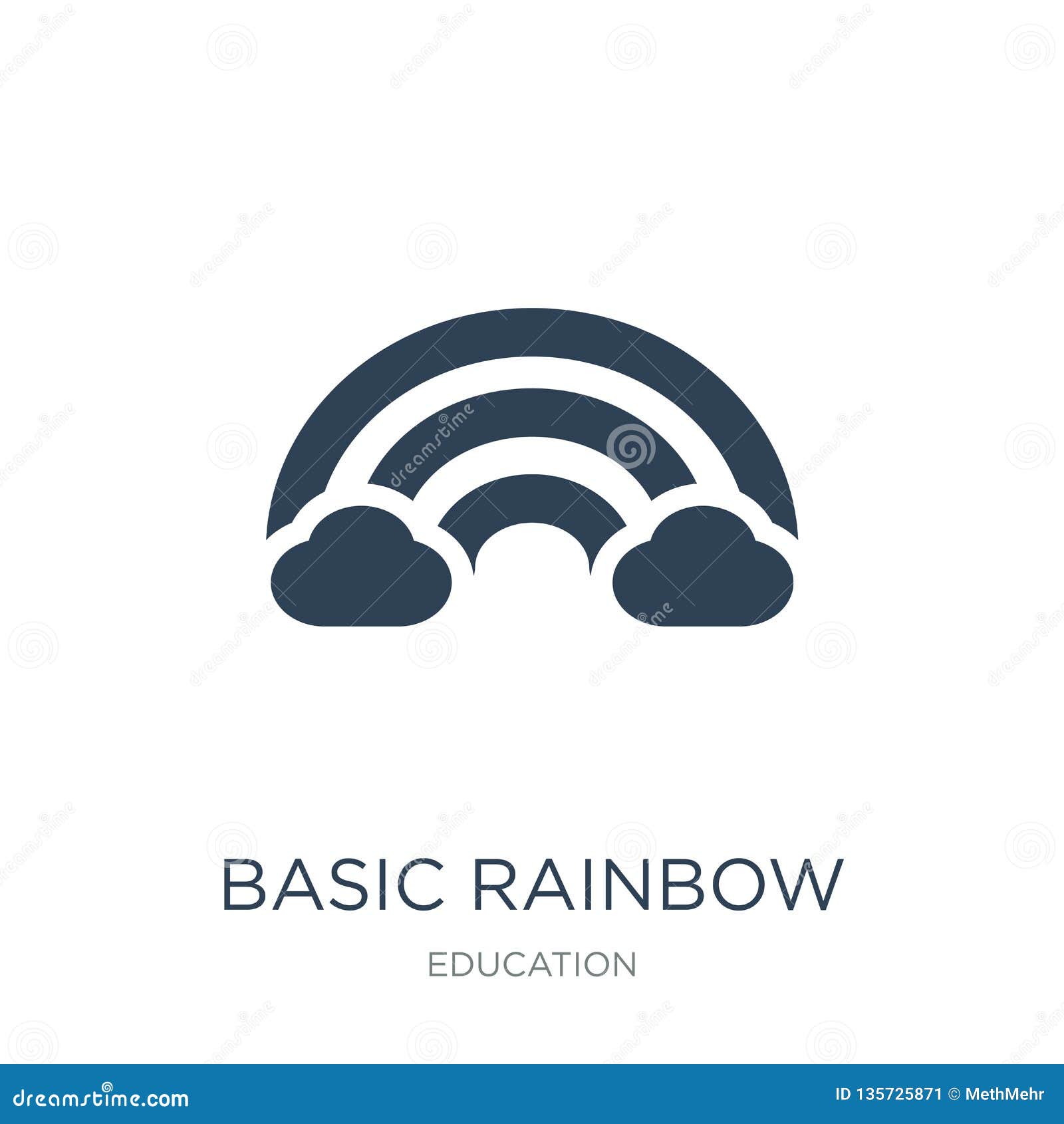 Basic Rainbow Icon in Trendy Design Style. Basic Rainbow Icon Isolated ...