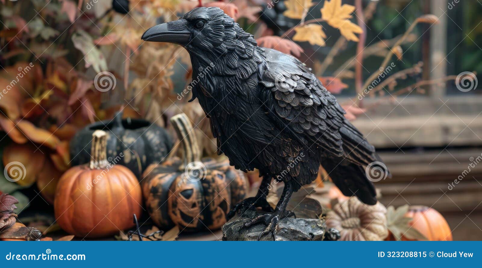 Basic Raven Figurines for Halloween Decor Stock Illustration ...