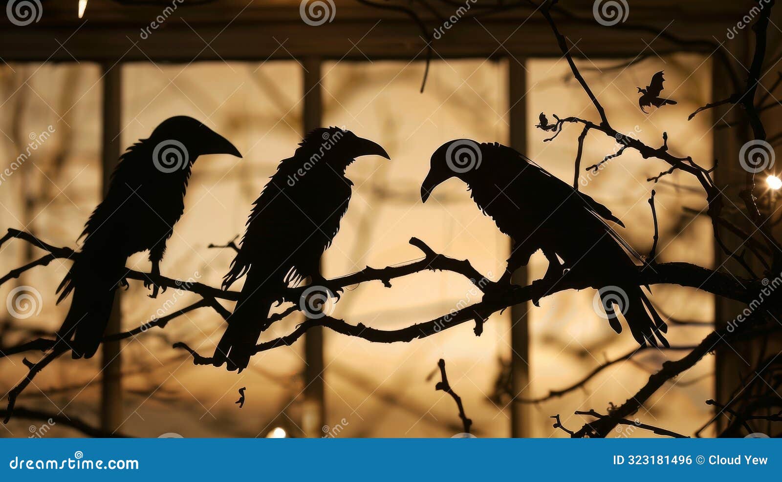 Basic Raven Silhouettes for Halloween Decor Stock Illustration ...