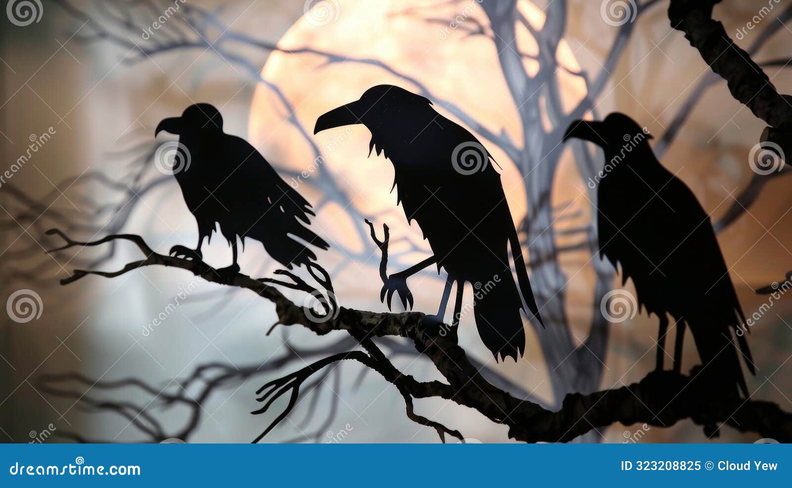 Basic Raven Silhouettes for Halloween Decor Stock Illustration ...
