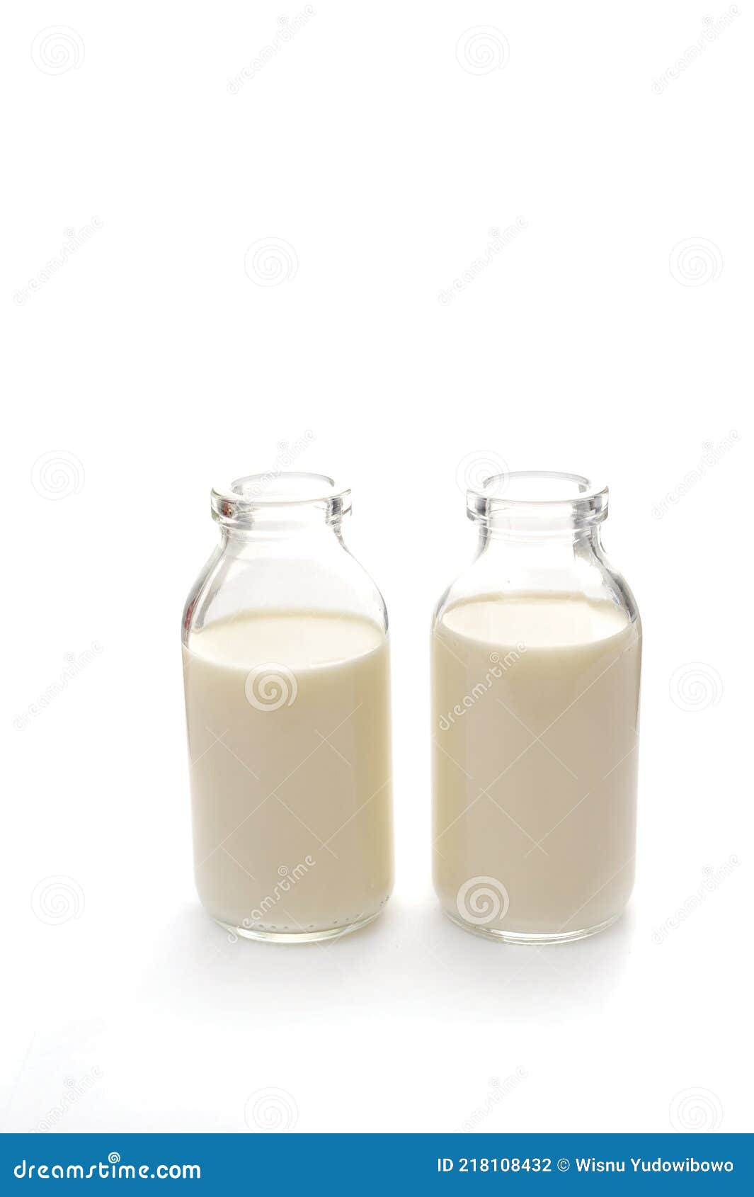 Two Bottles of Milk on a White Background - Botol Susu Stock Photo ...