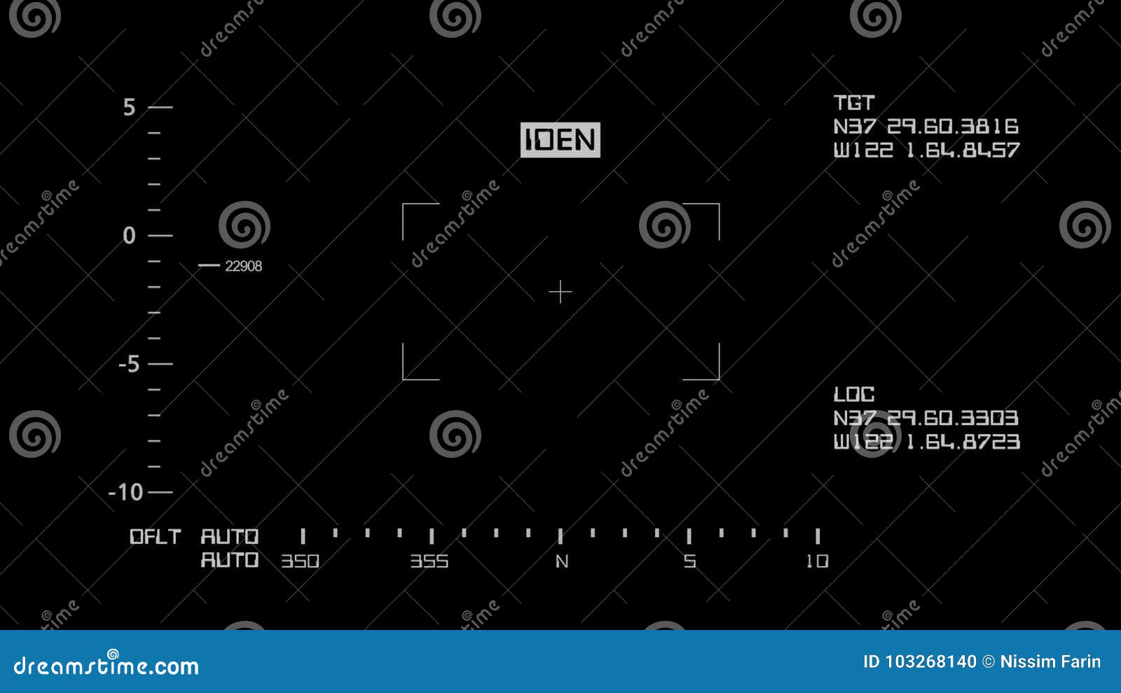 Basic Realistic Night Vision Screen Interface with Data Stock Footage ...