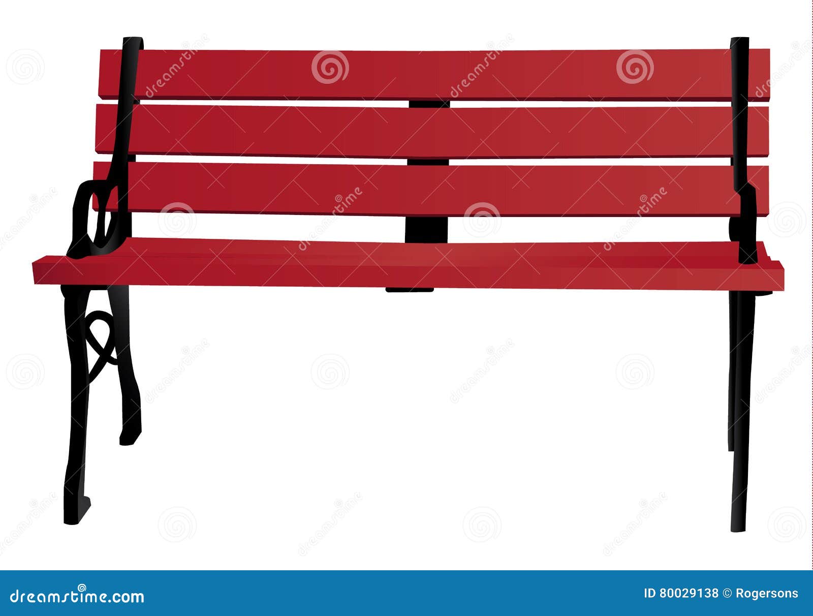 Basic Red bench stock vector. Illustration of outdoor - 80029138