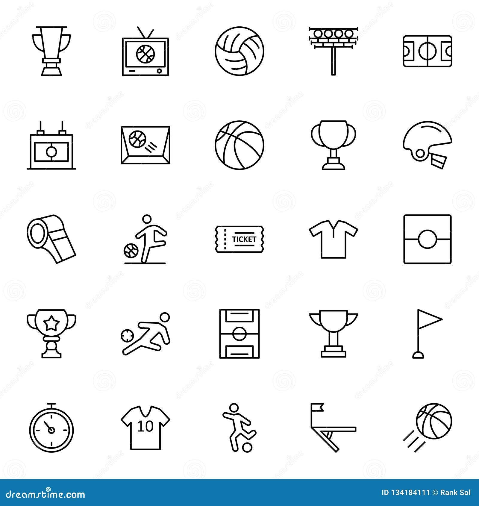 Football Event Isolated Vector Icons Set that Can Be Easily Modified or ...
