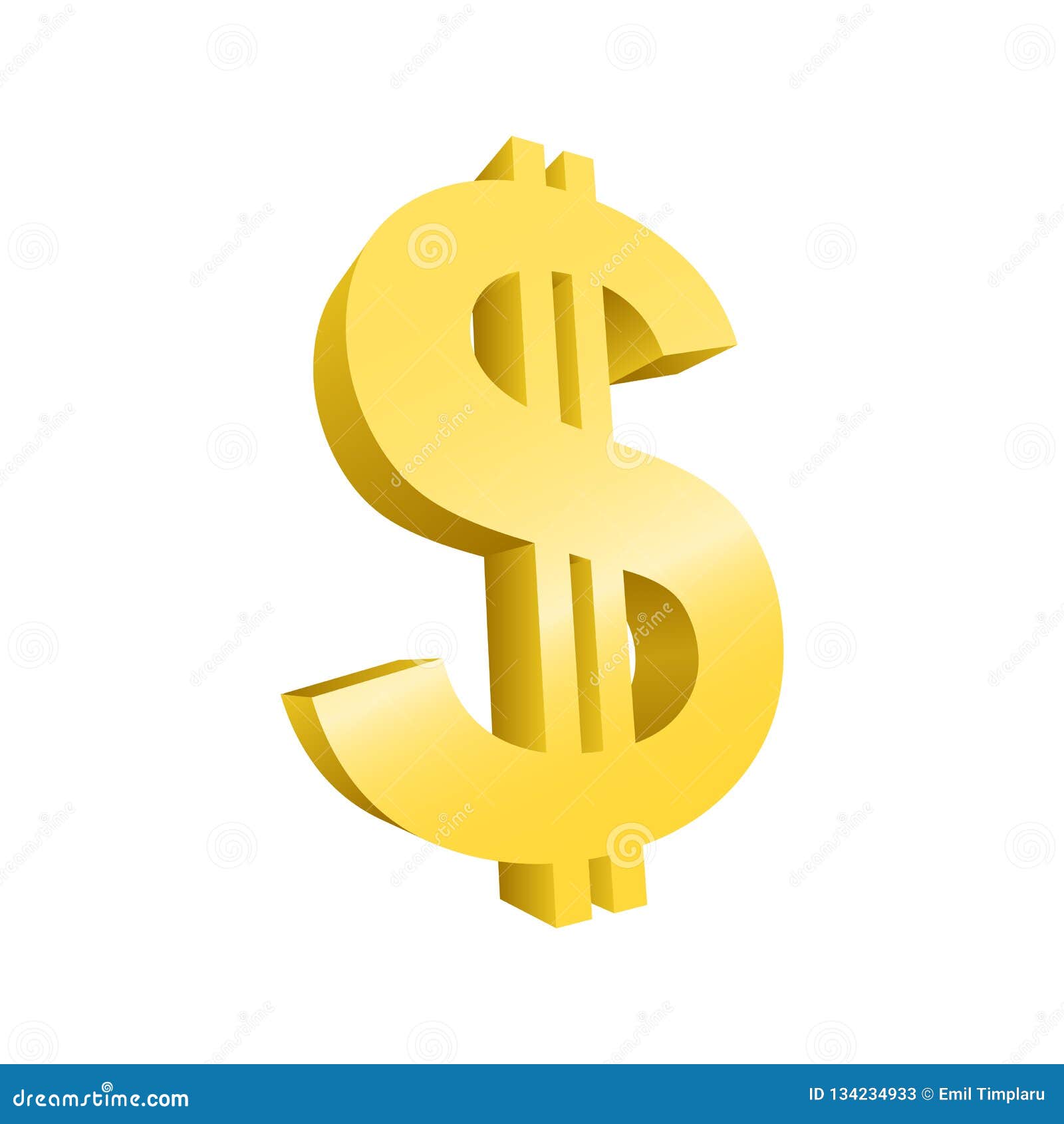 3d Dollar Sign Vector Design Illustration Stock Vector - Illustration ...