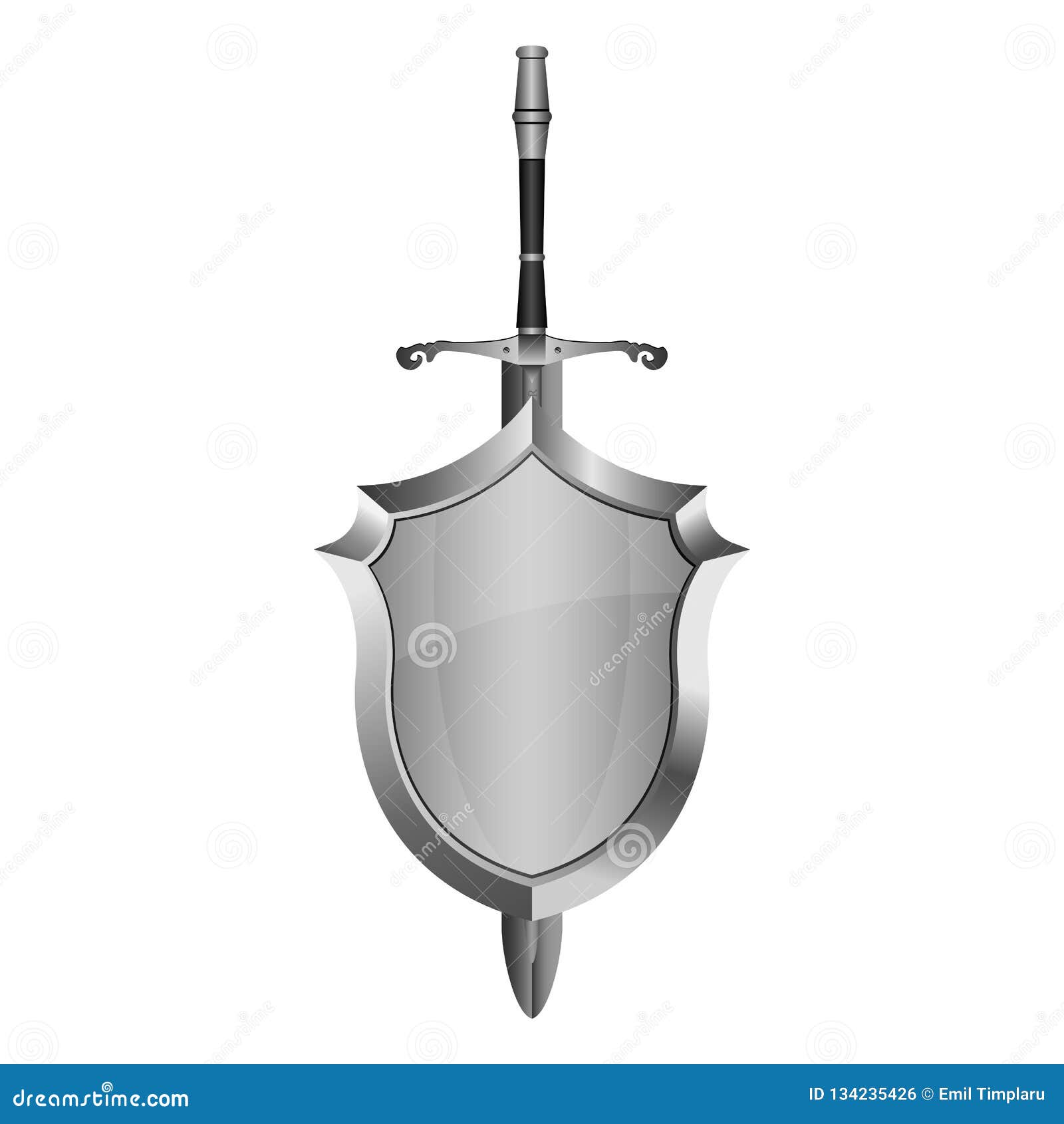 Steel Shield Vector Design Illustration Stock Vector - Illustration of ...