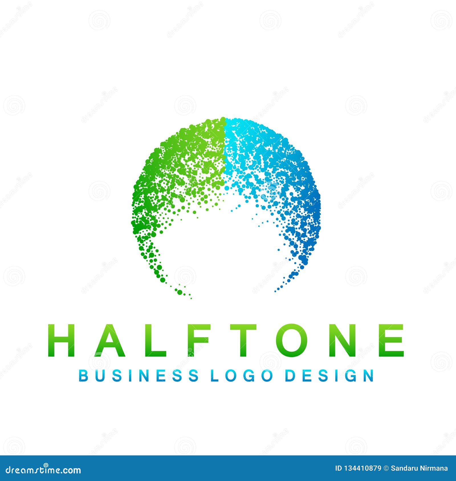 Abstract Two Colored Halftone Logo Icon Design Element for Business ...