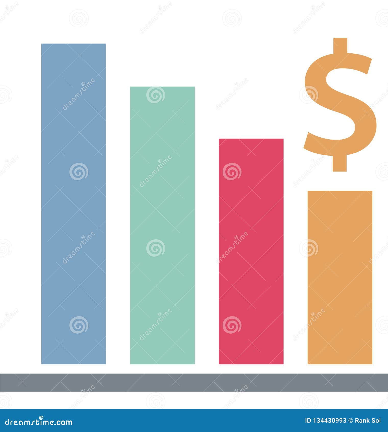 Loss Chart Color Isolated Vector Icon that Can Be Easily Modified or ...