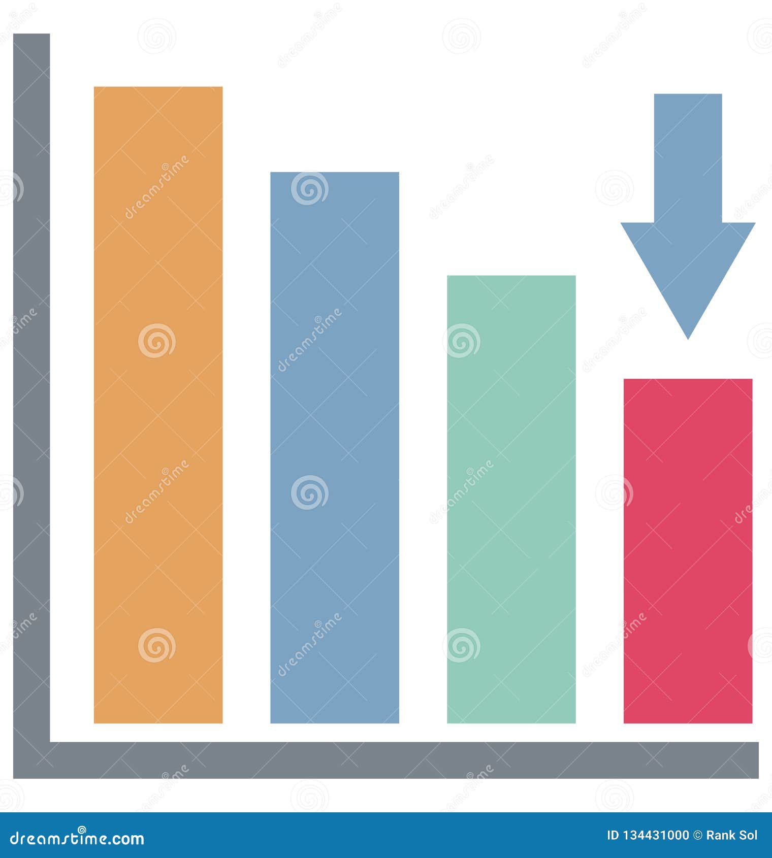 Loss Chart Color Isolated Vector Icon that Can Be Easily Modified or ...