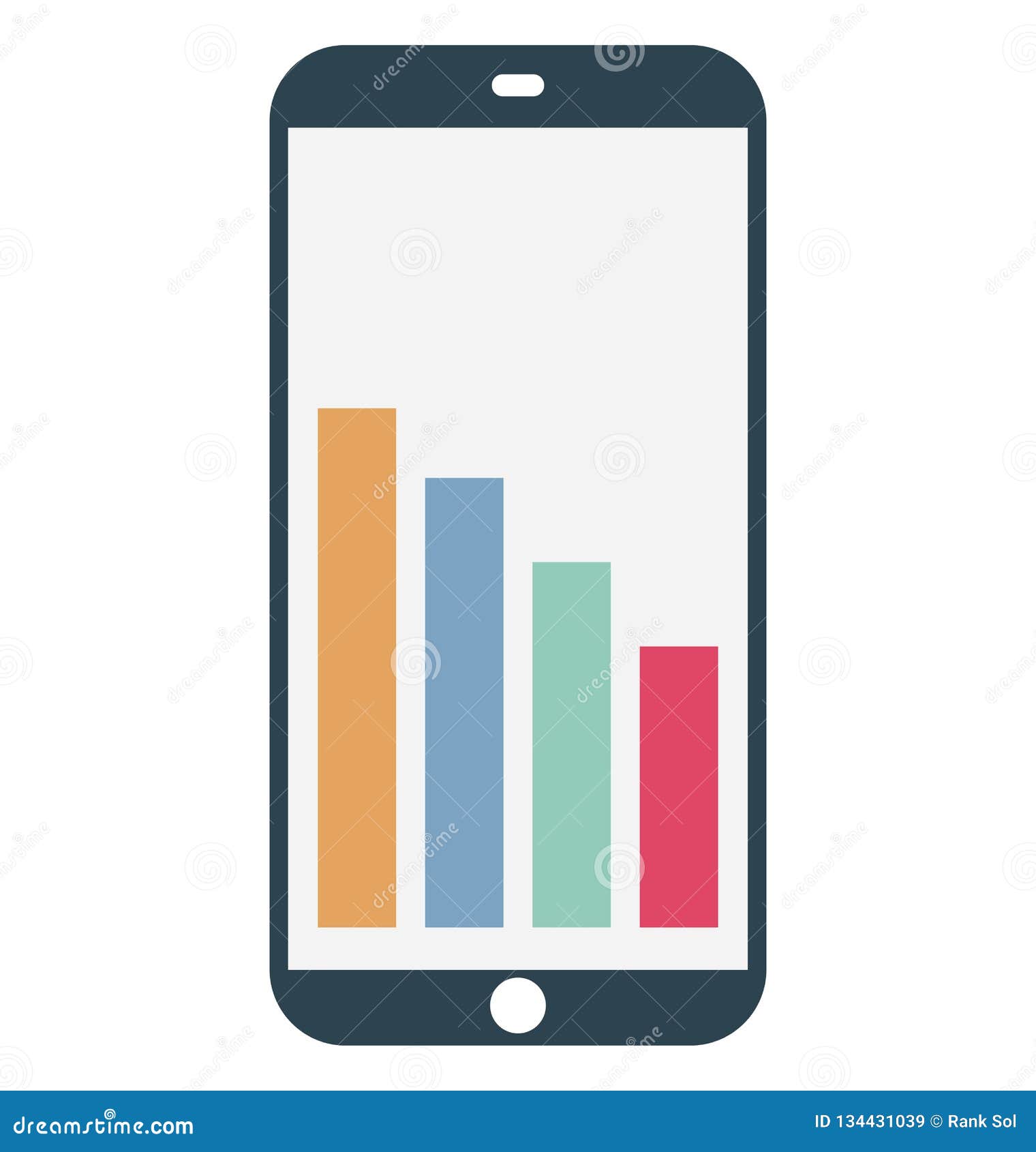 Mobile Graph Color Isolated Vector Icon that Can Be Easily Modified or ...