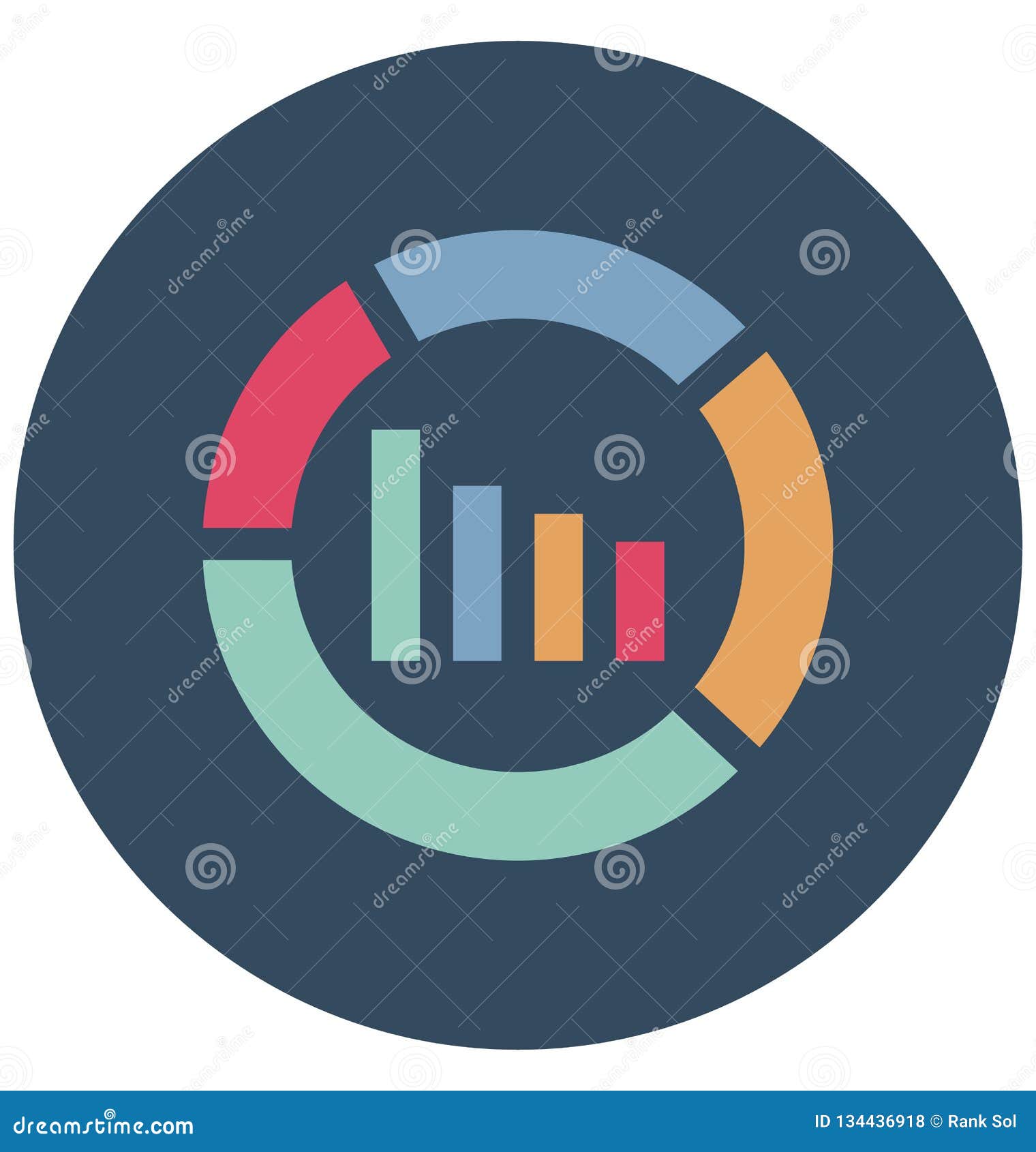Statistics Color Isolated Vector Icon that Can Be Easily Modified or ...