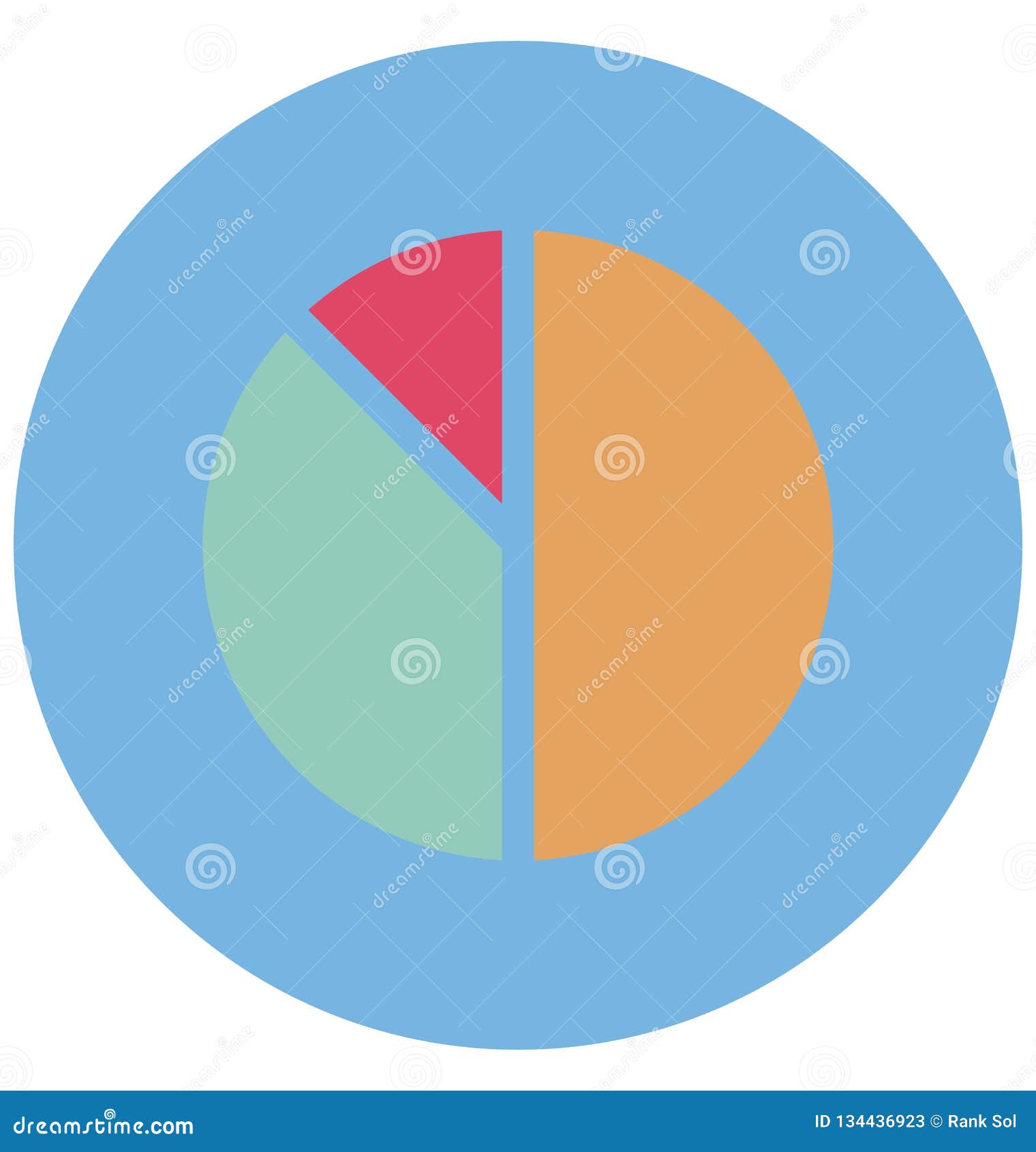 Pie Chart Color Isolated Vector Icon that Can Be Easily Modified or ...