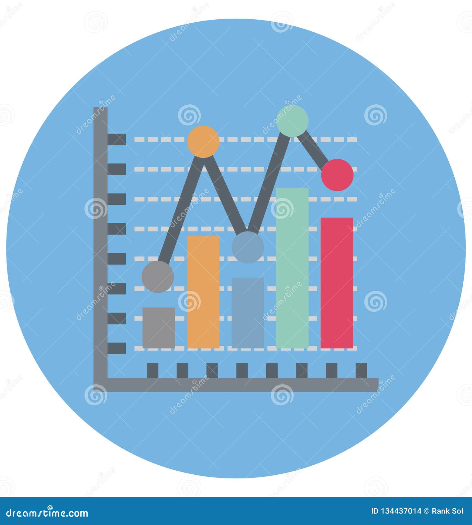 Statistics Color Isolated Vector Icon that Can Be Easily Modified or ...