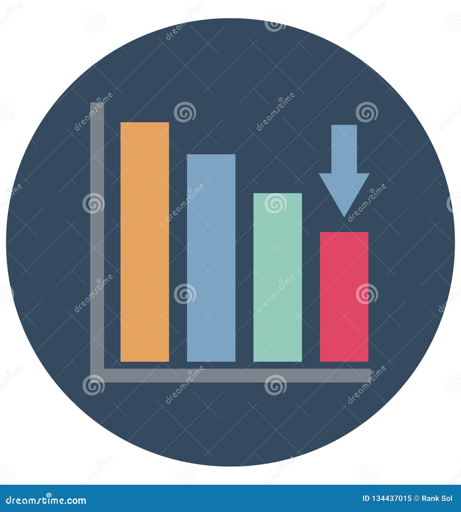 Loss Chart Color Isolated Vector Icon that Can Be Easily Modified or ...