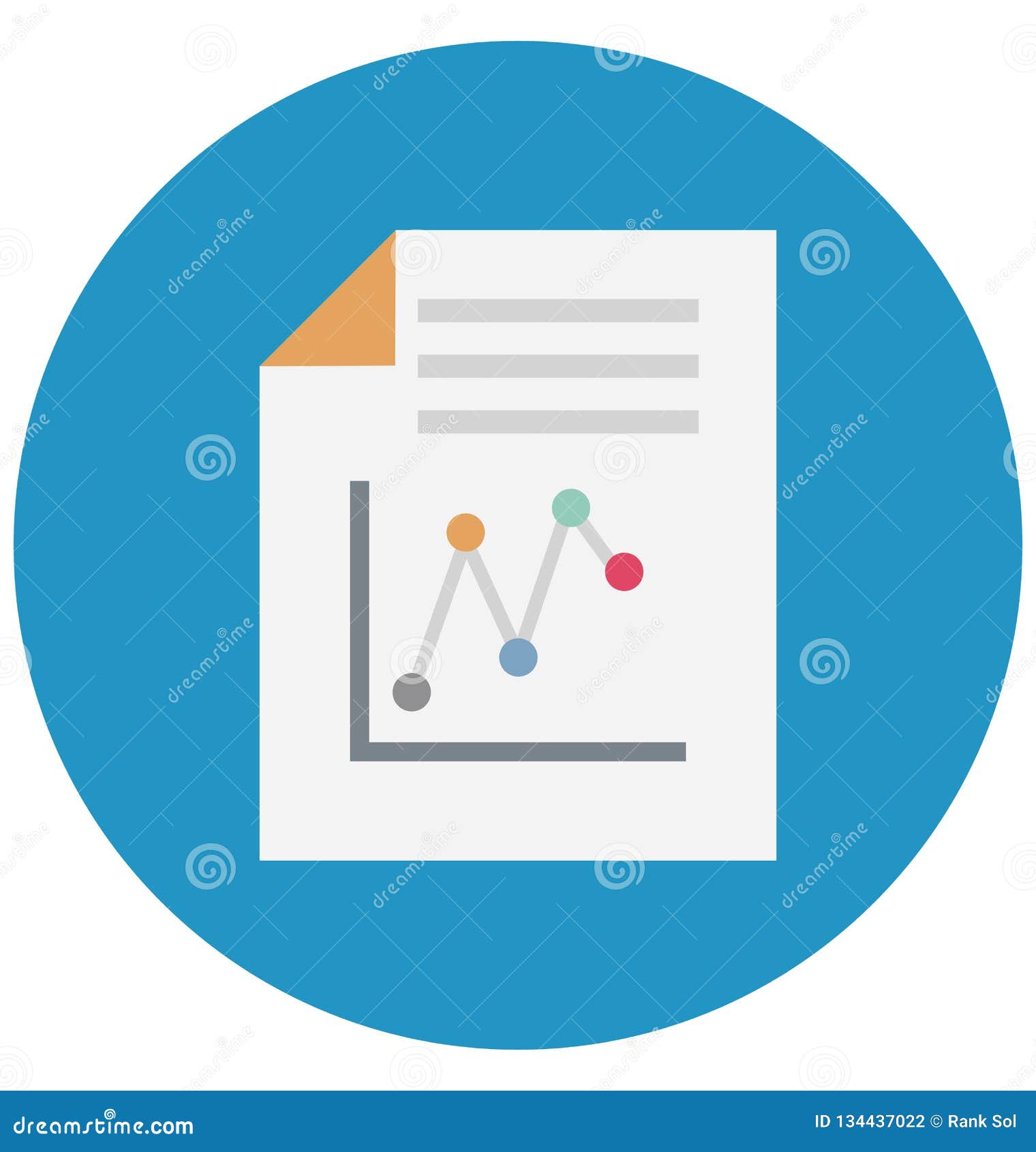 Graph Report Color Isolated Vector Icon that Can Be Easily Modified or ...