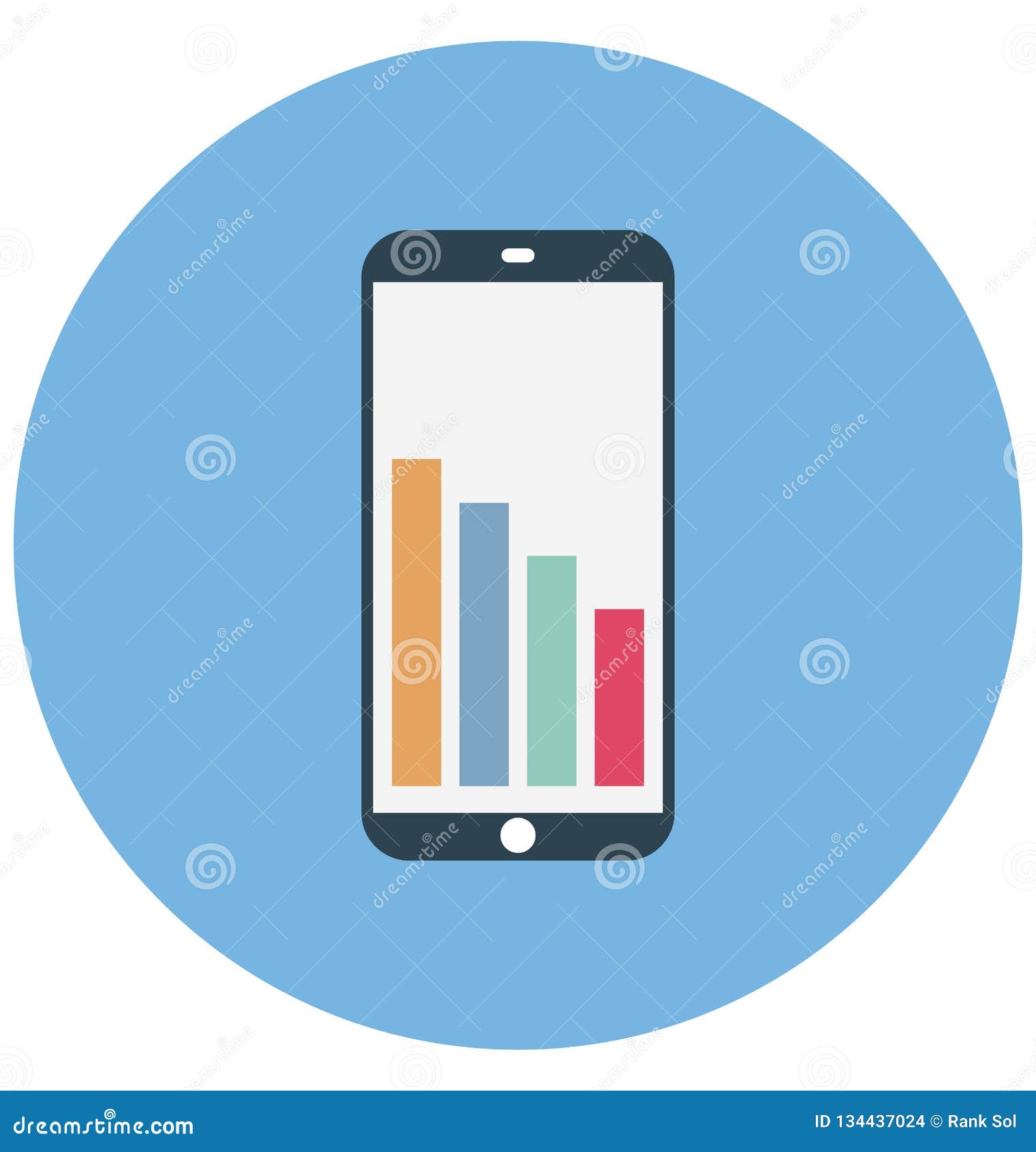 Mobile Graph Color Isolated Vector Icon that Can Be Easily Modified or ...