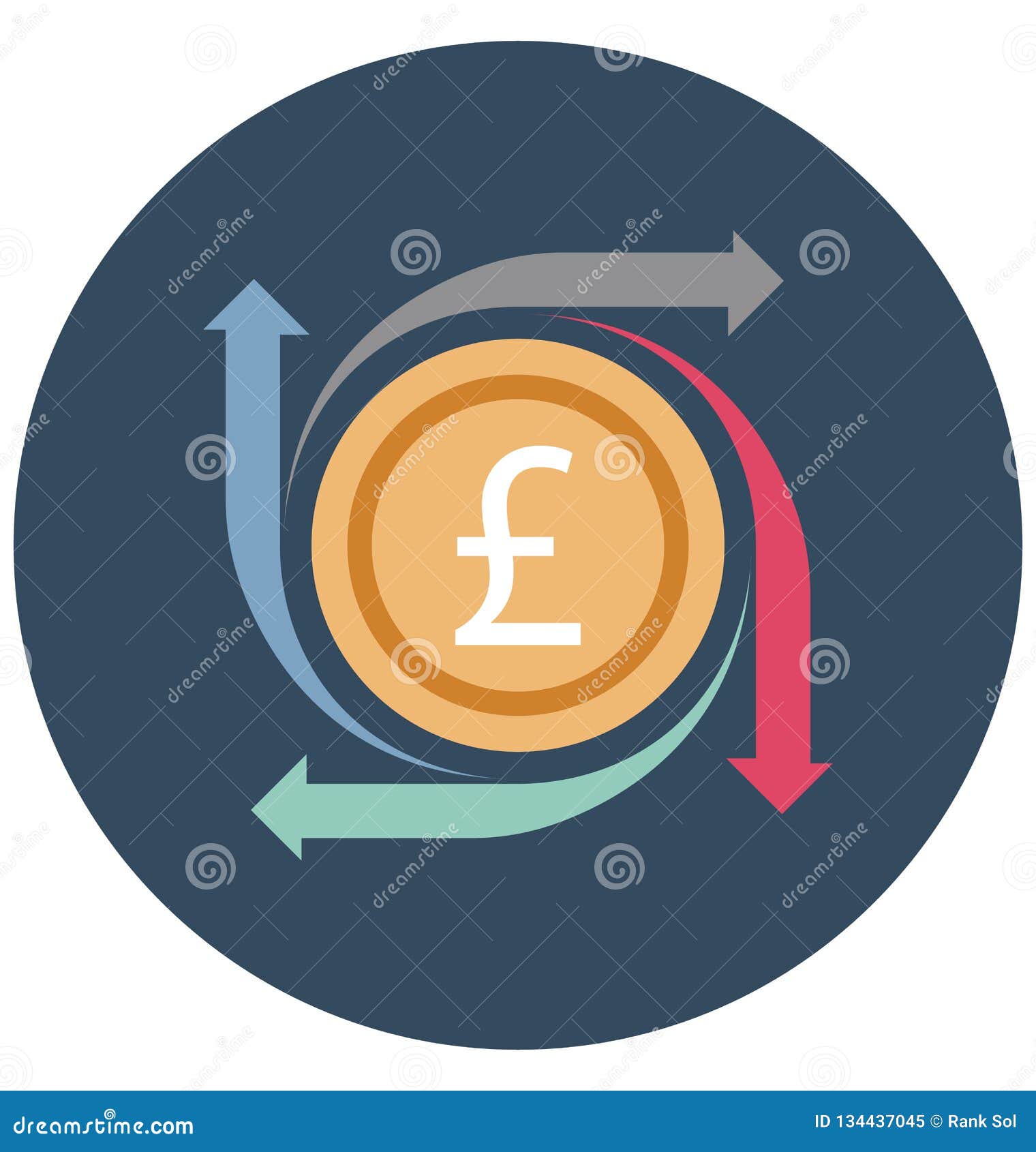 Dollar Exchange Color Isolated Vector Icon that Can Be Easily Modified ...