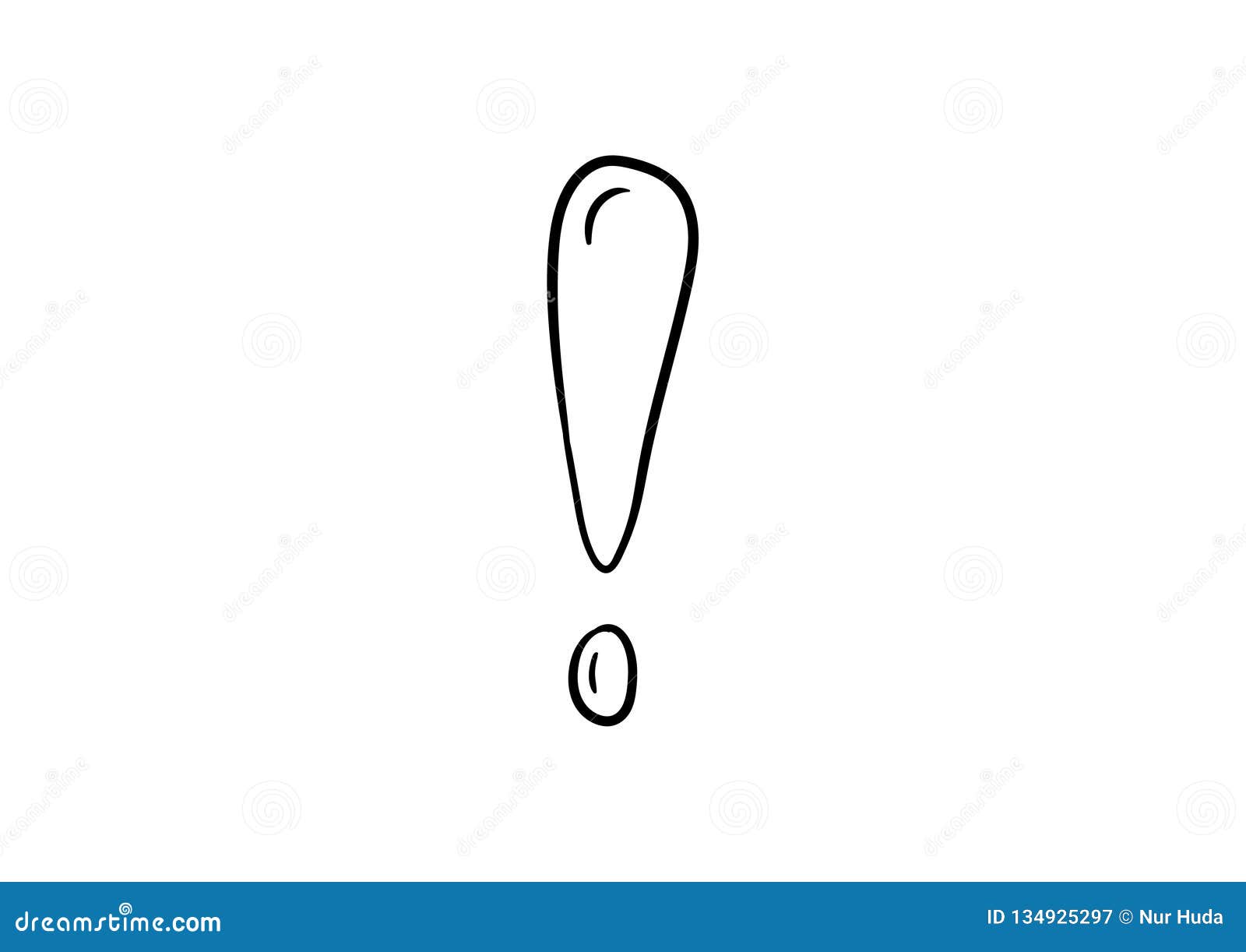 Exclamation Mark Doodle Icon Stock Illustration - Illustration of font ...