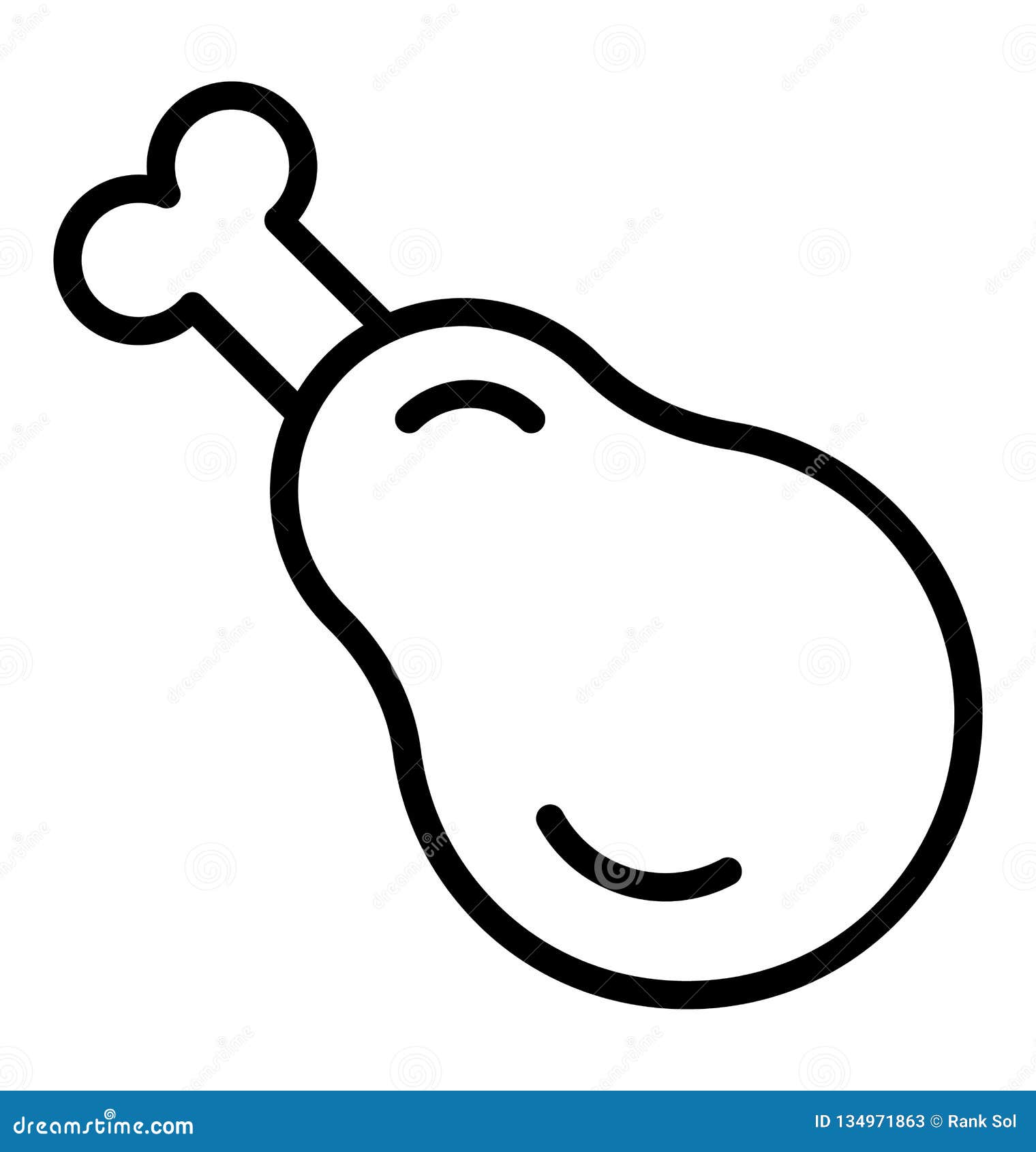 Chicken Leg Piece Vector Illustration Icon Stock Vector - Illustration ...