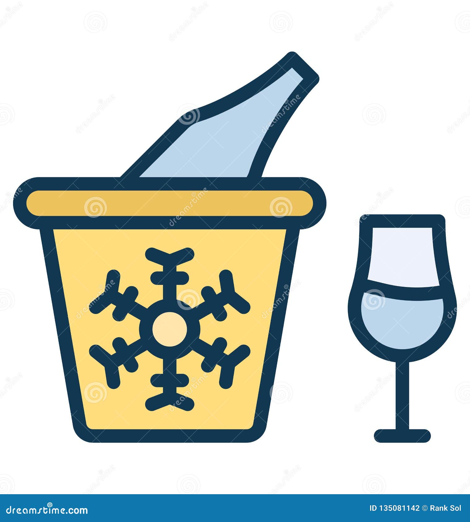 Wine Bucket, Champagne Bucket Isolated Vector Icon that Can Be Easily ...